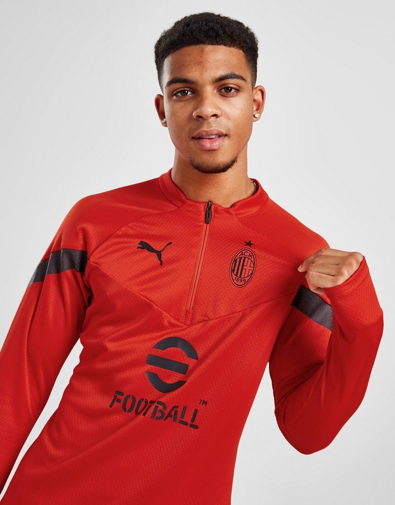 PUMA DRES AC MILAN TRAINING 1/4 ZIP TOP 76756809 | kolor Czerwony ...