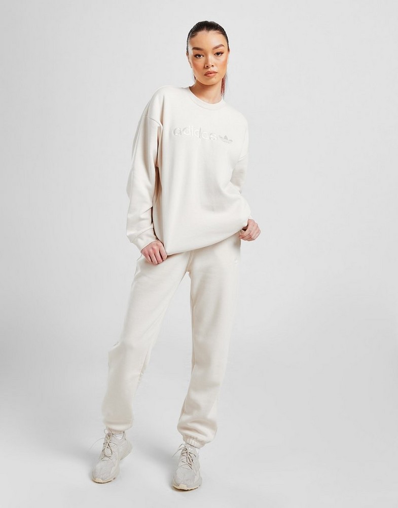 ADIDAS BLUZA EMB CREW W'WHT HY8731 | kolor Beżowy Damskie Ubrania w JD ...