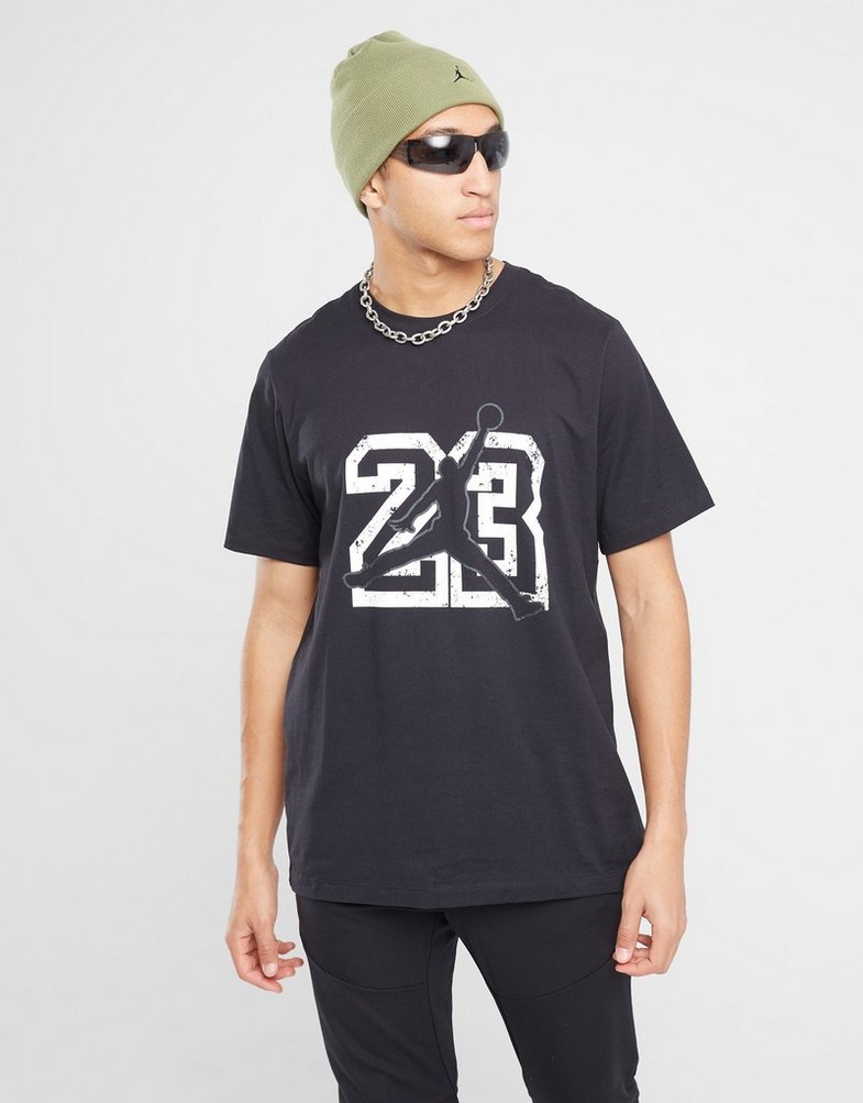 JORDAN PÓLÓ M J FLT ESS JM SS CREW FB7394-011 szín Fekete Férfi Ruházat ...