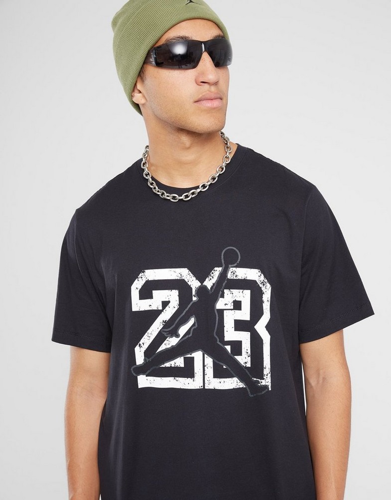 JORDAN PÓLÓ M J FLT ESS JM SS CREW FB7394-011 szín Fekete Férfi Ruházat ...