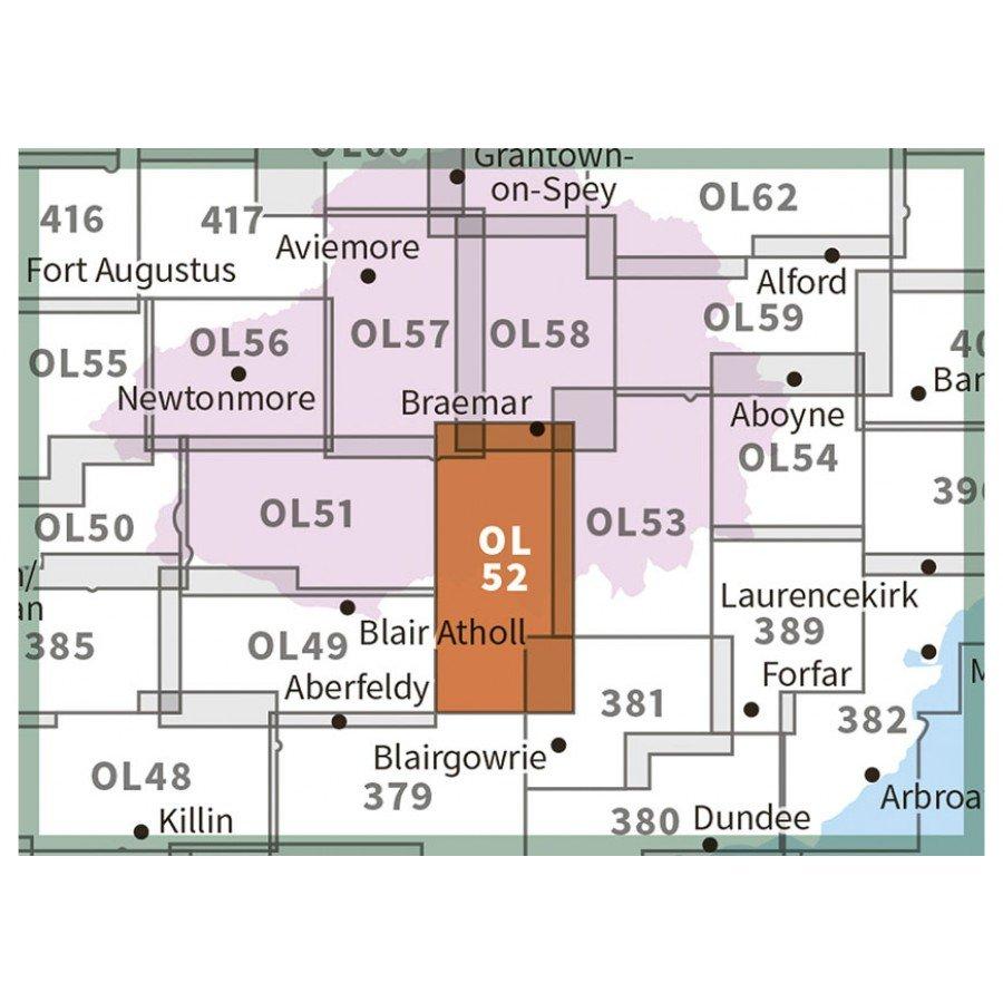 O.S. Explorer OL52 Glen Shee & Braemar Map