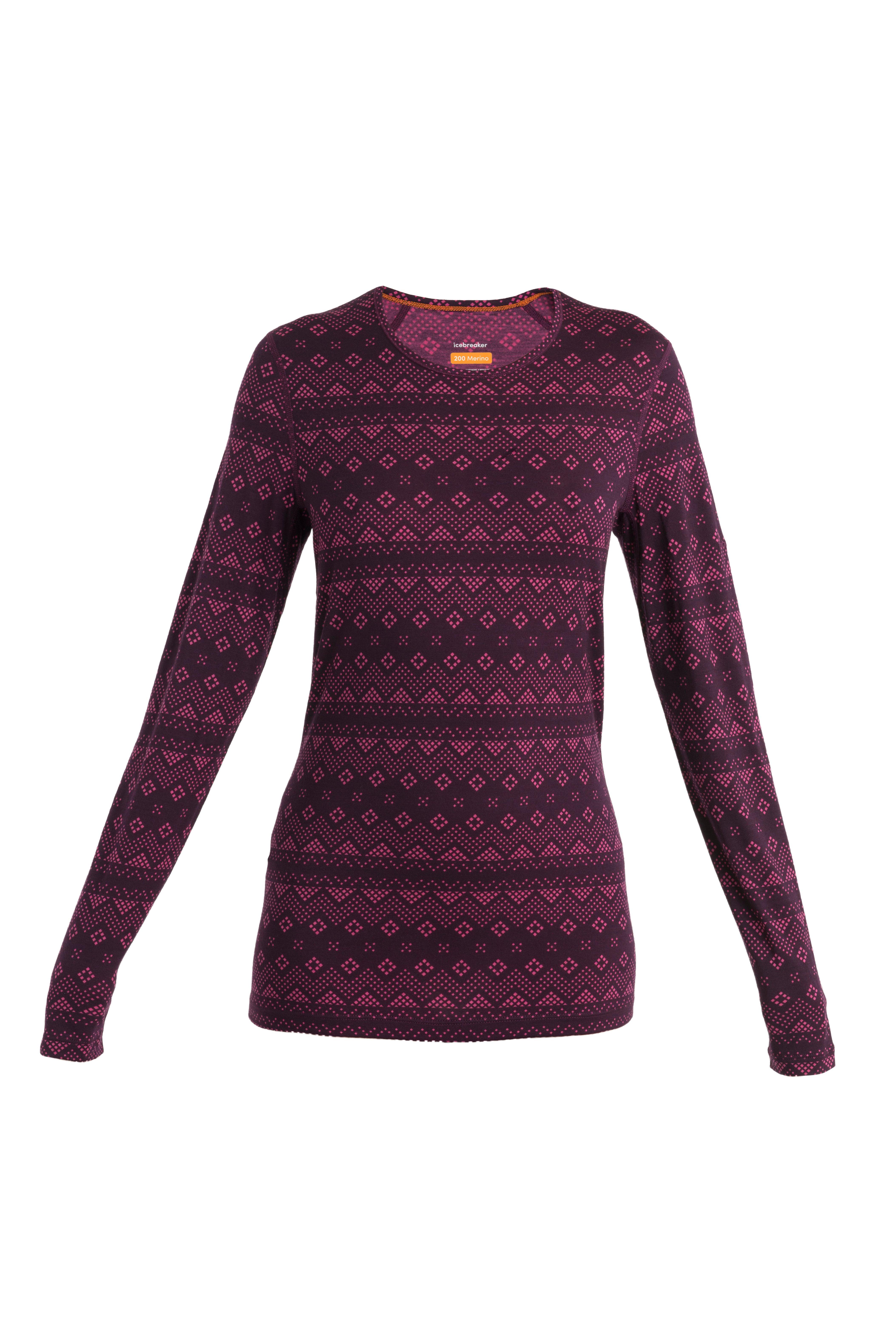 Icebreaker Women's 200 Oasis LS Crewe Top - First Snow/Purple | Tiso