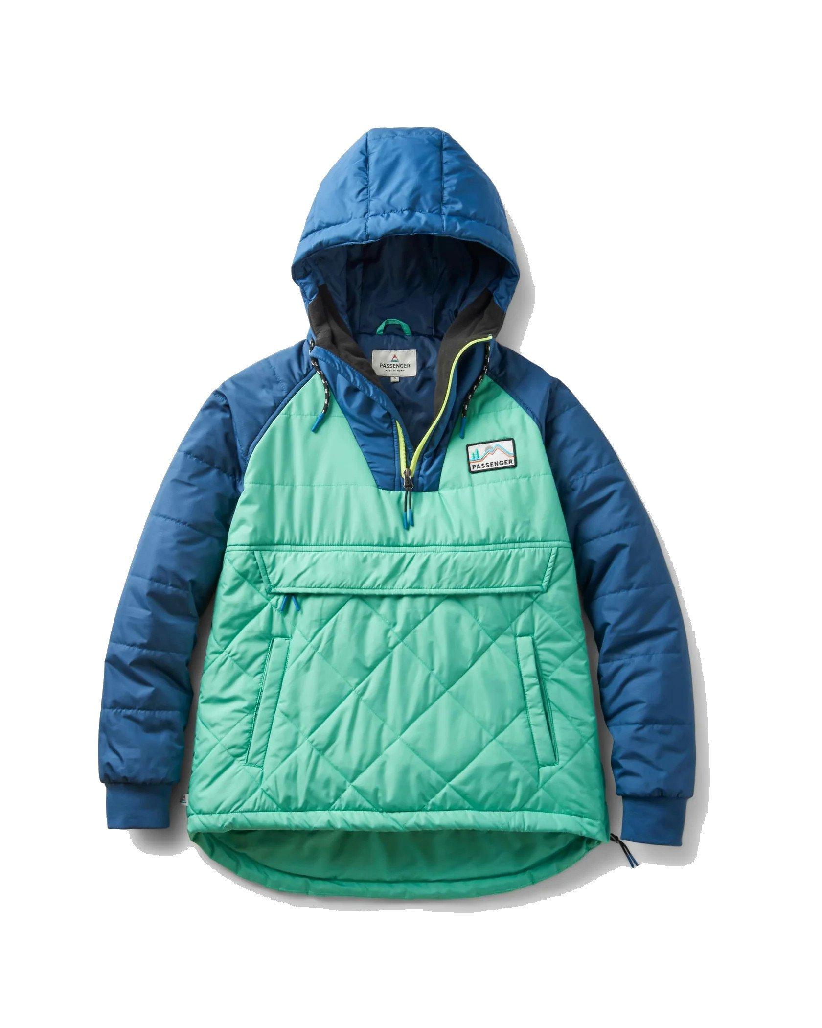Passenger Women's Ocean Insulated 1/2 Zip Jacket - Green / Blue | Tiso