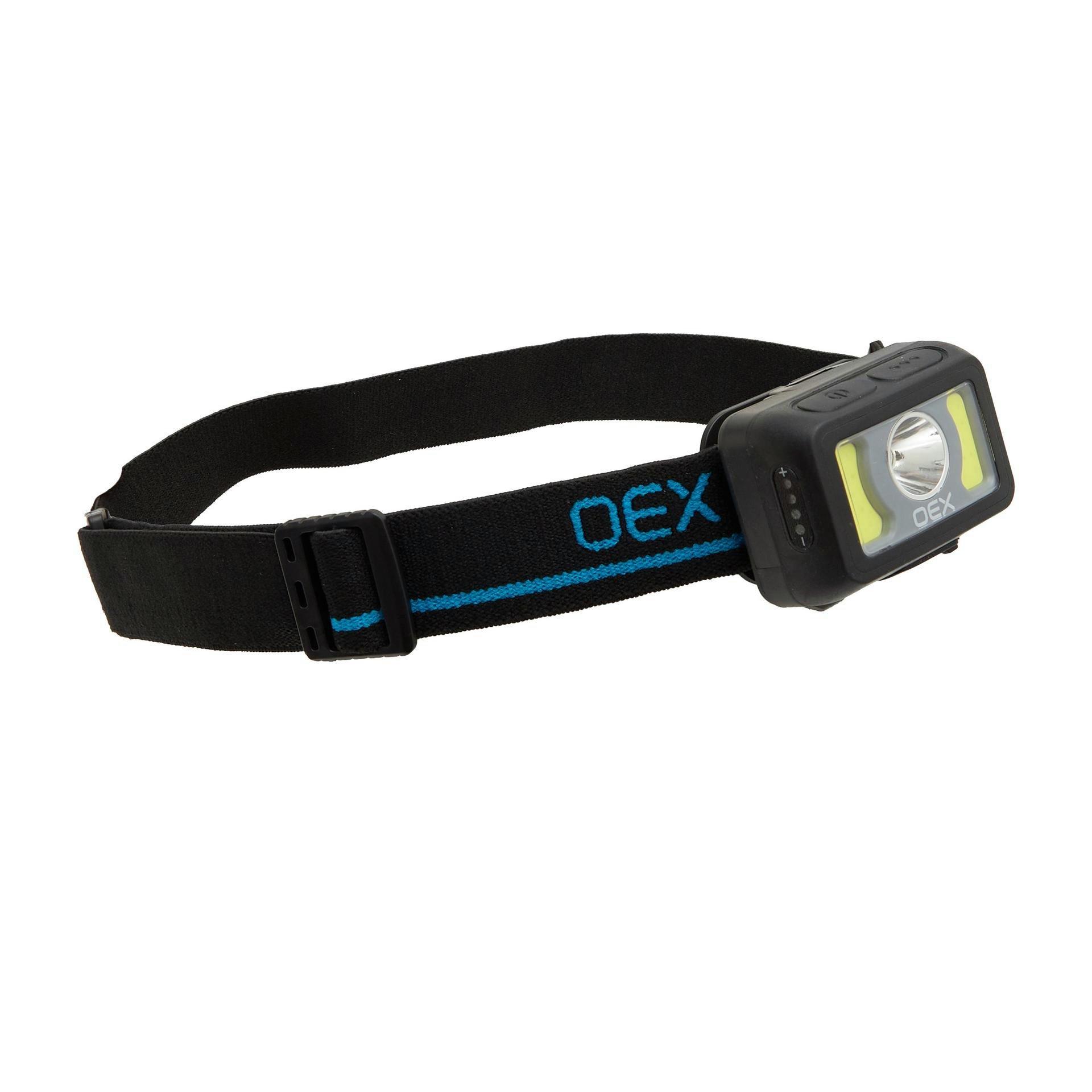 OEX 500L Rechargeable LED Head Torch - Black | Tiso