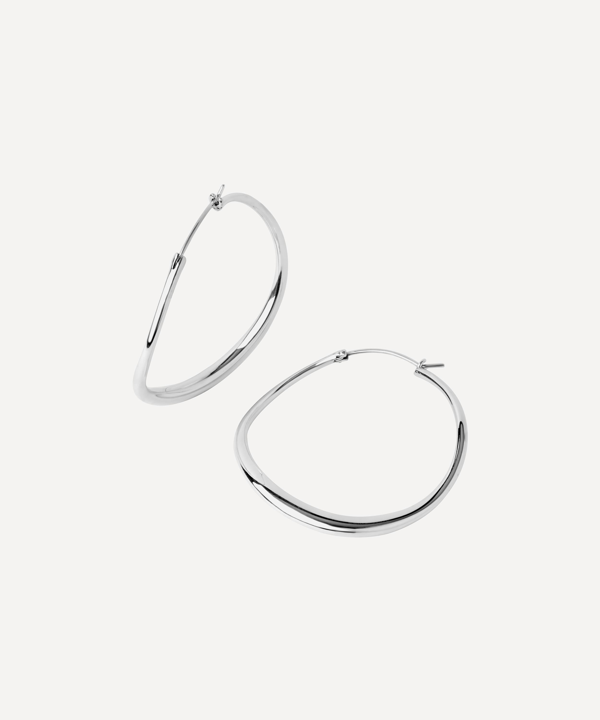 Dinny Hall Large Wave Hoop Earrings In Sterling Silver | ModeSens