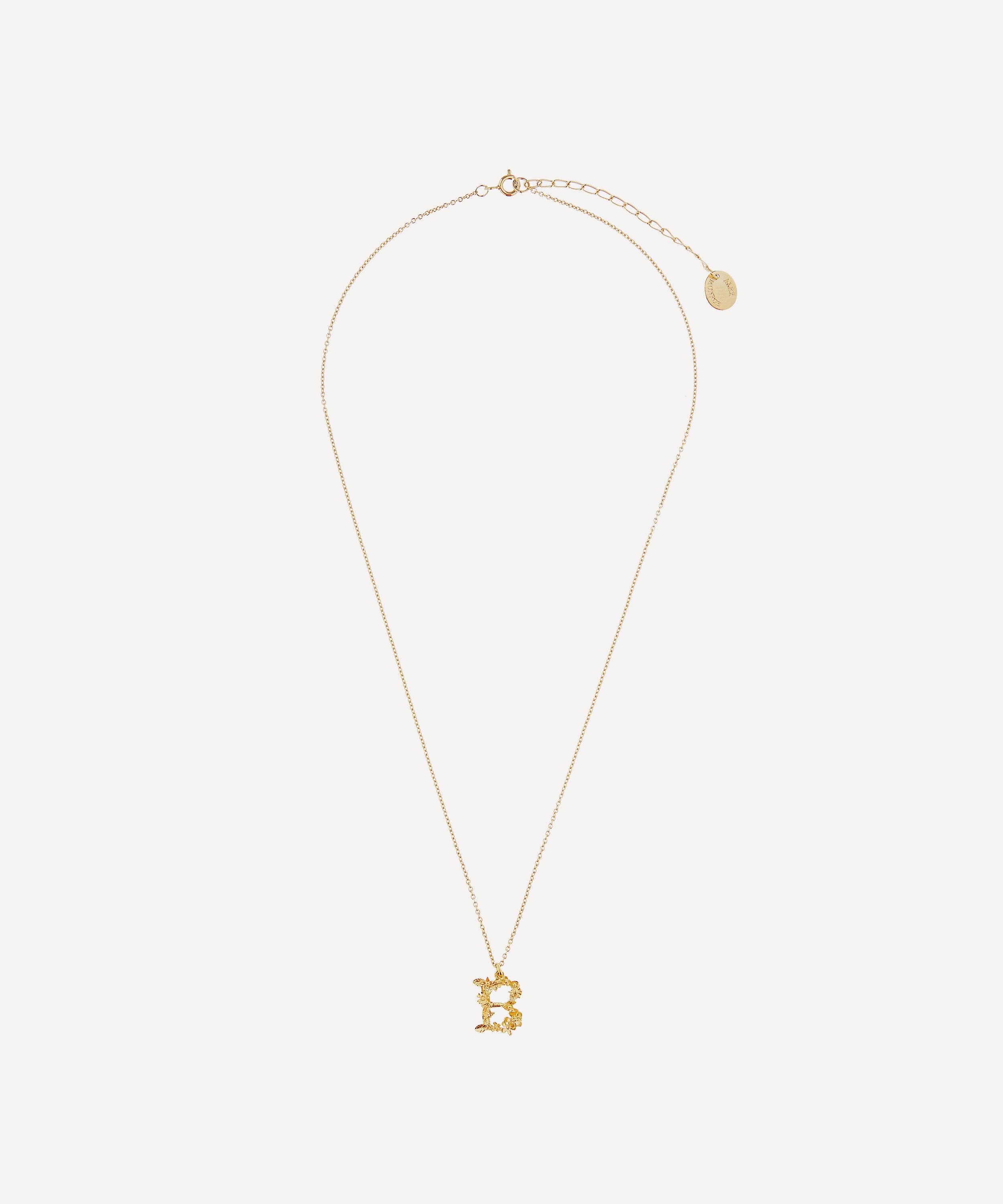 Gold-Plated Floral Letter B Alphabet Necklace | Liberty London