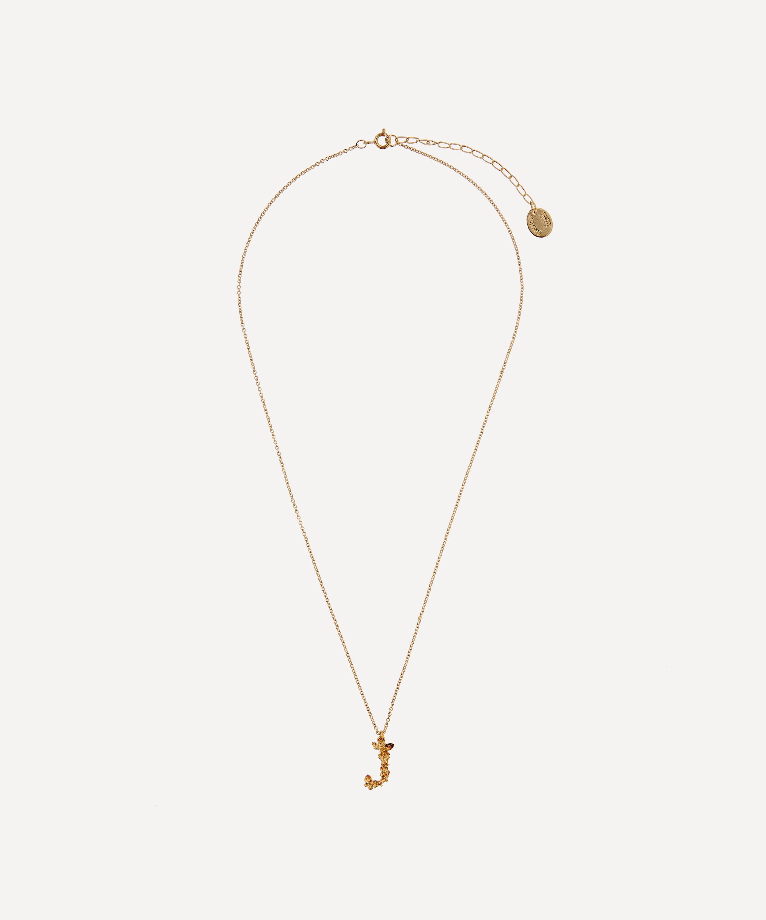 Gold-Plated Floral Letter J Alphabet Necklace | Liberty London