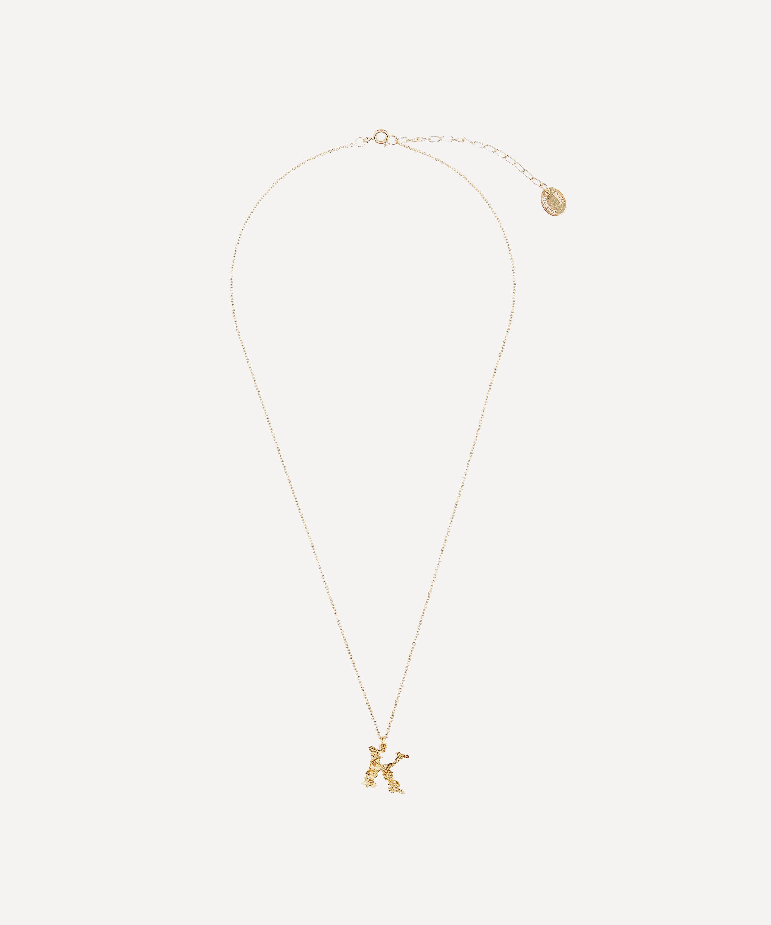 Gold-Plated Floral Letter K Alphabet Necklace | Liberty London