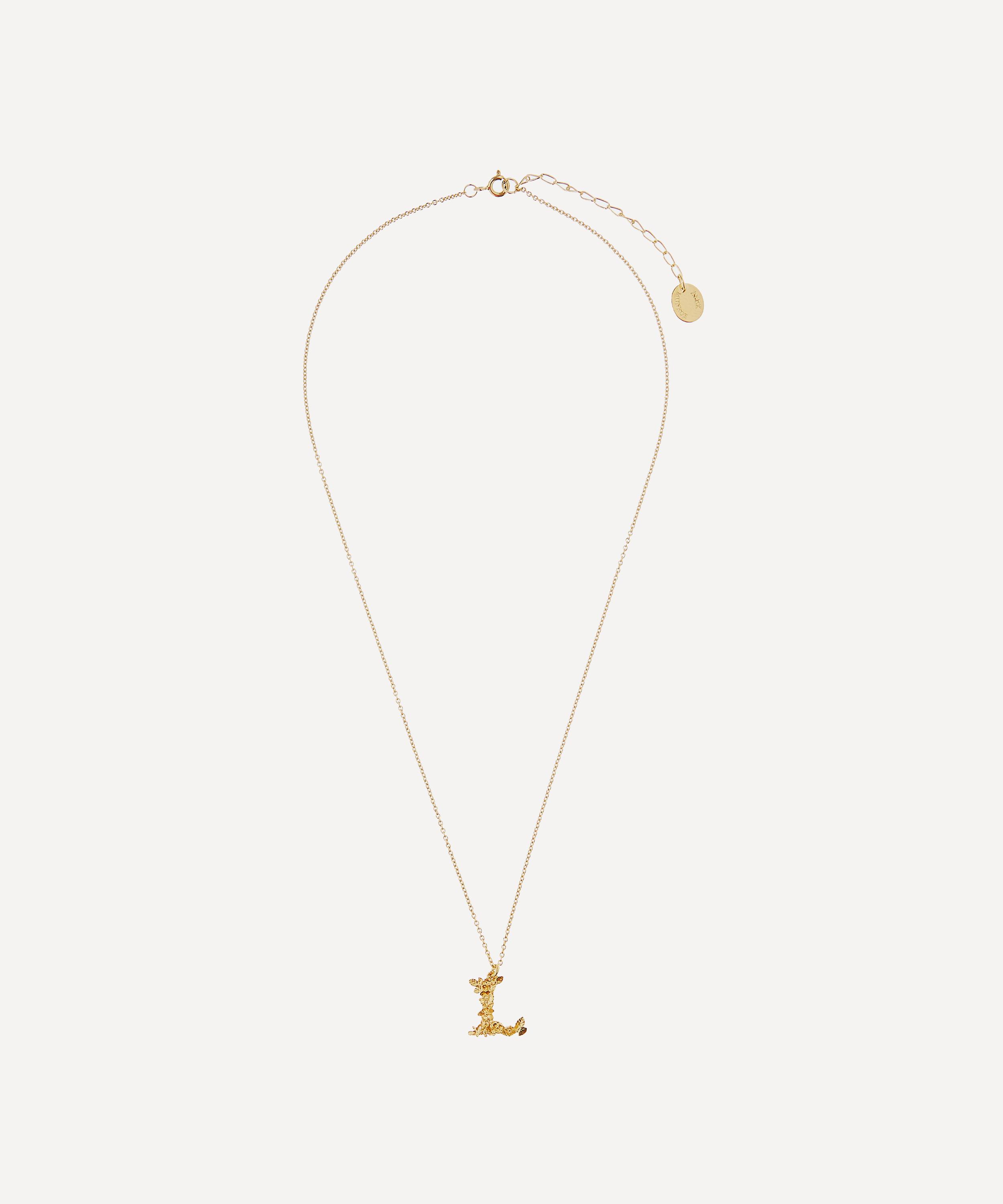 Gold-Plated Floral Letter L Alphabet Necklace | Liberty London