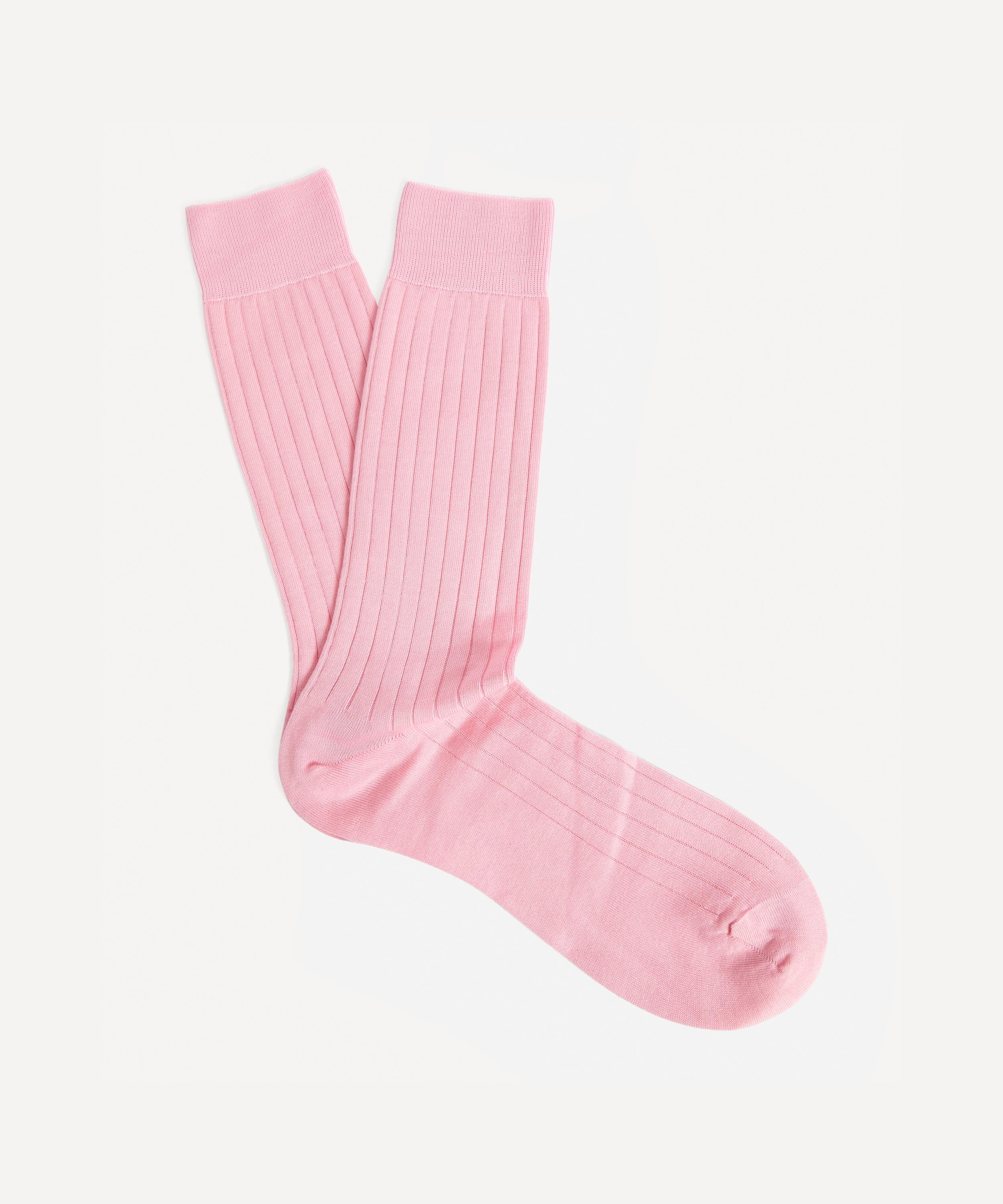 Pantherella Pembrey Sea Island Ribbed Socks In Violet | ModeSens
