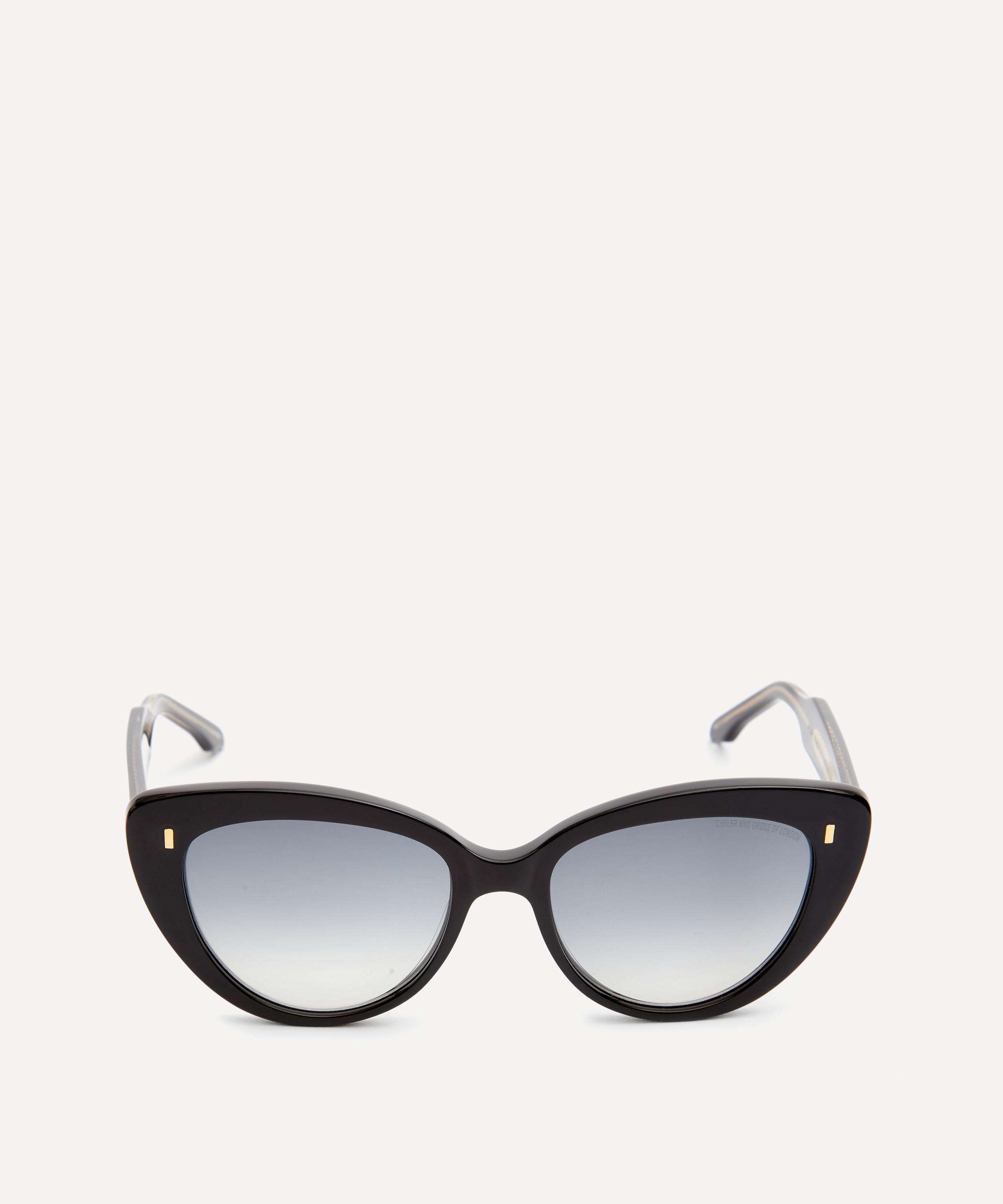 Cutler And Gross 1350 05 Cat Eye Acetate Sunglasses In Black Modesens