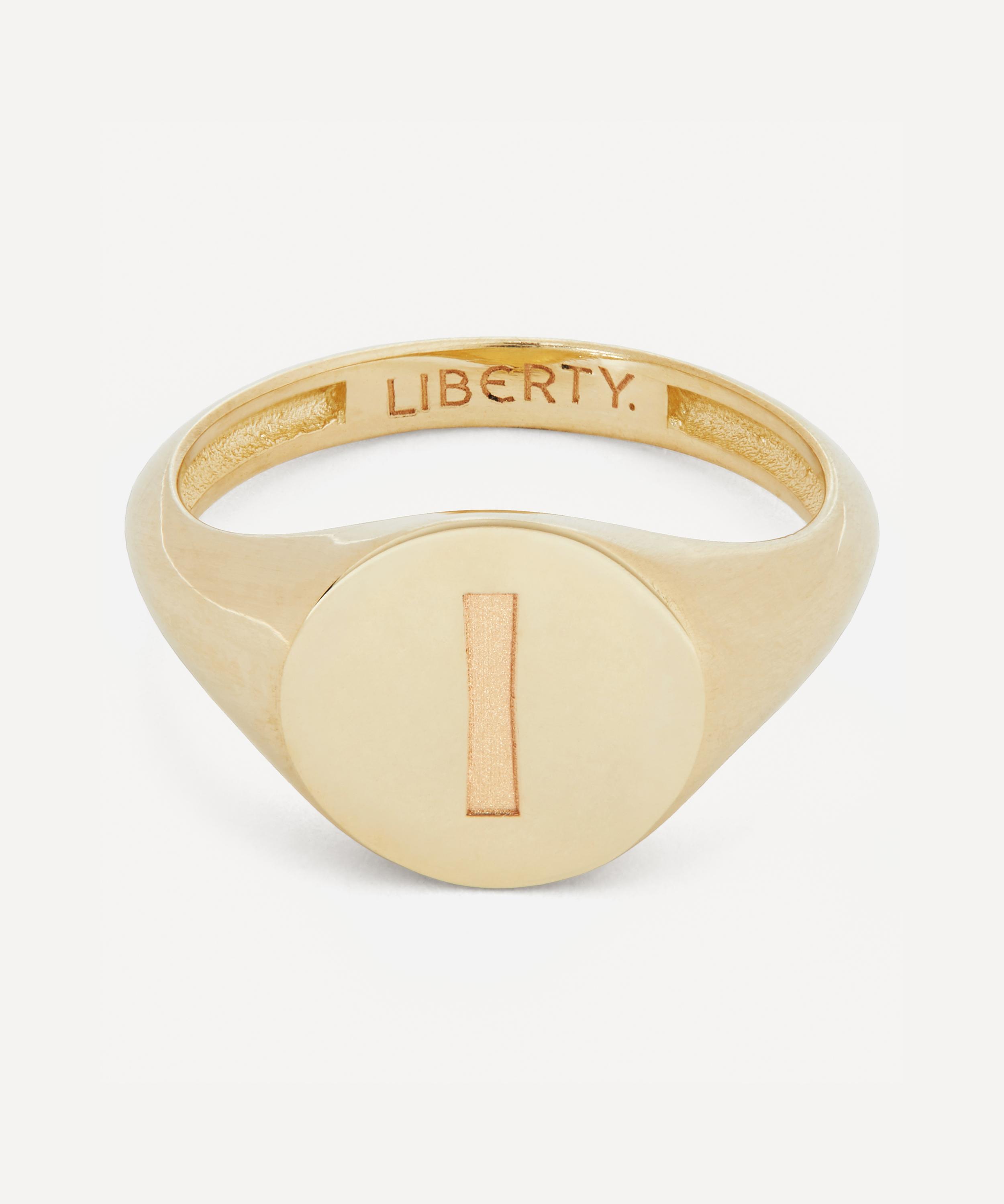 9ct Gold Initial Liberty Signet Ring - I | Liberty