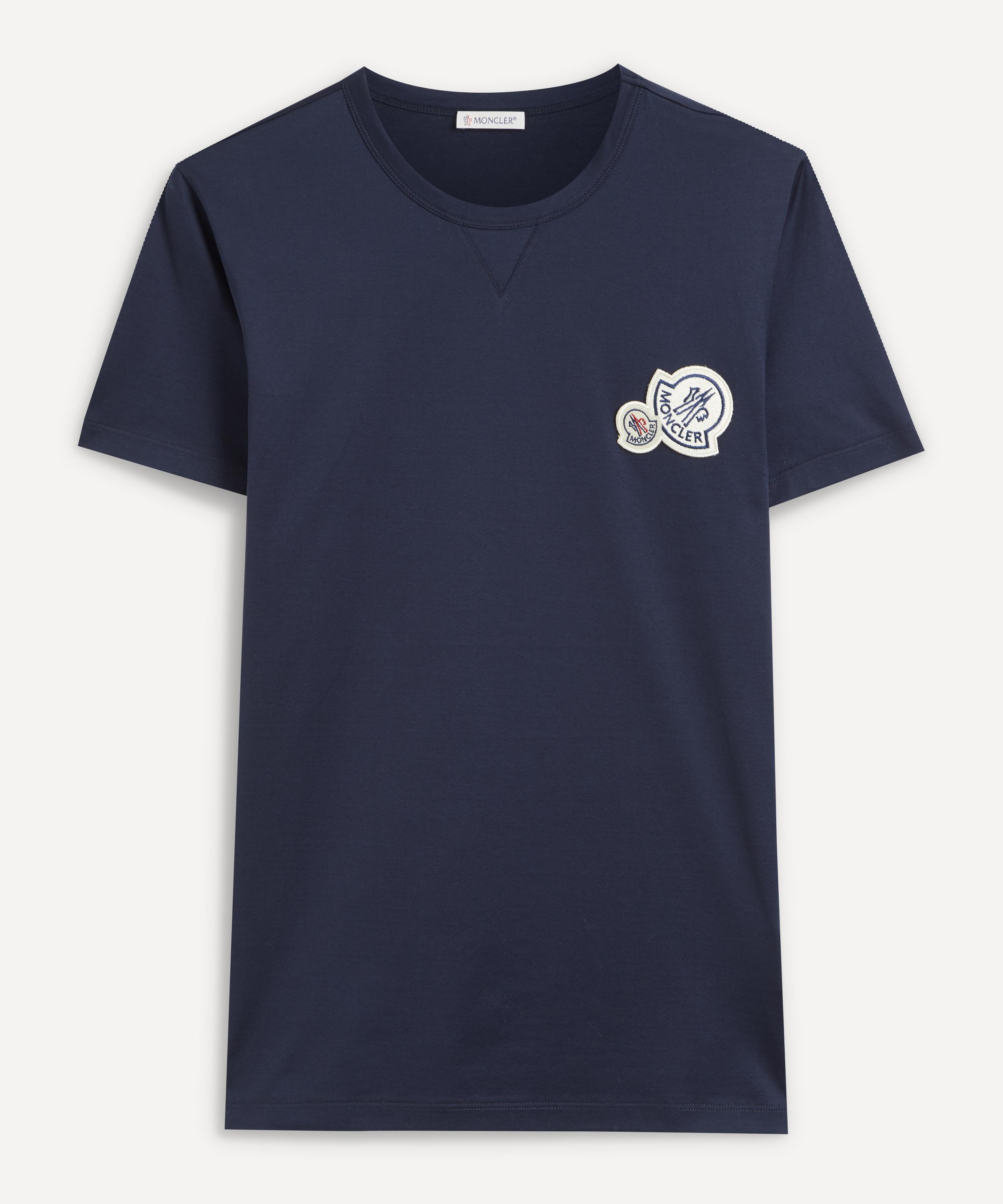 Moncler Double Logo T-shirt In Navy | ModeSens