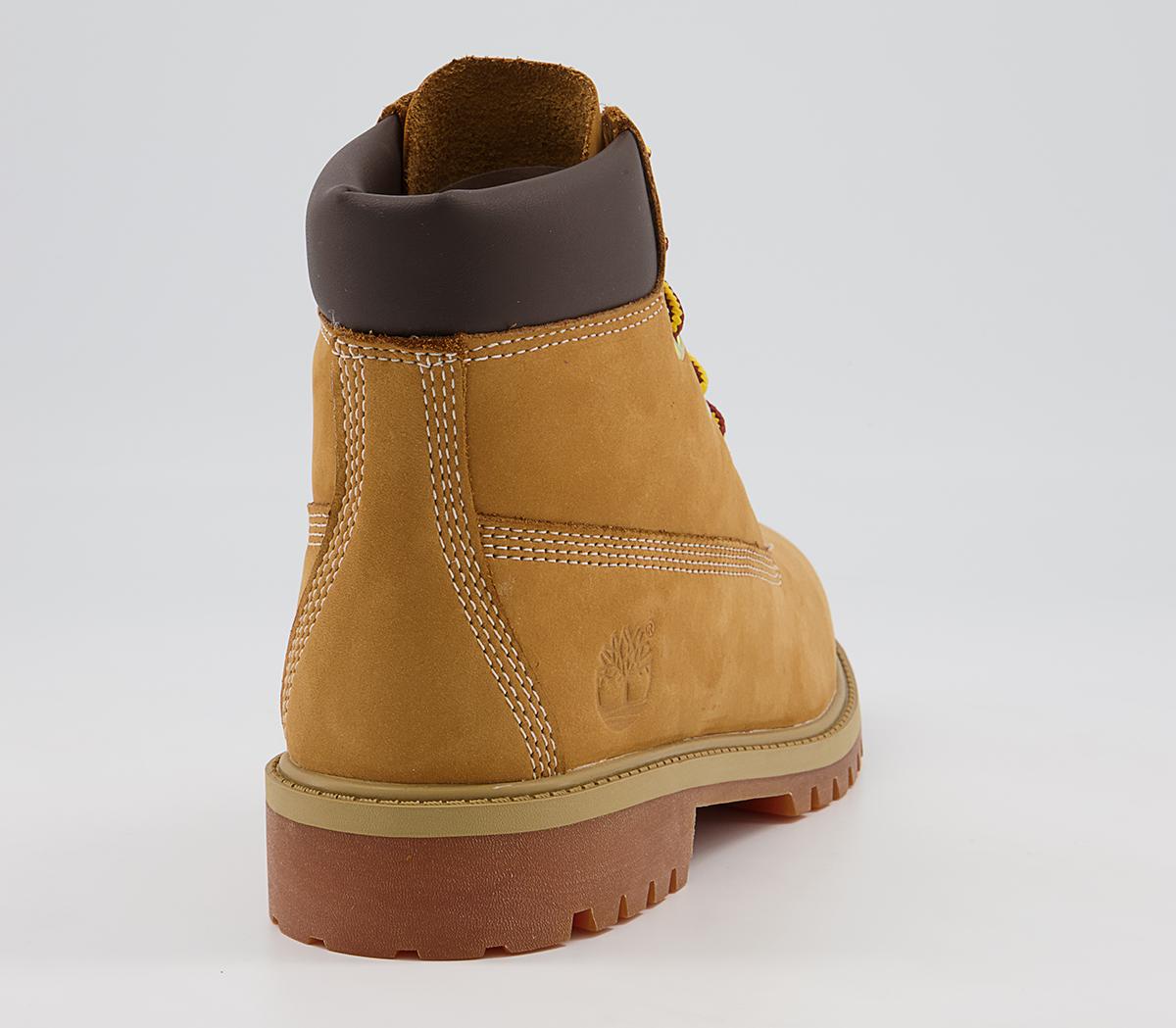Timberland Juniors 6 Inch Premium Waterproof Boots Wheat Nubuck - Ankle ...