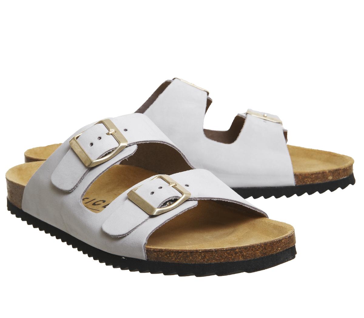 Office Hype 2 Double Strap Sandals Grey Nubuck - Sandalen