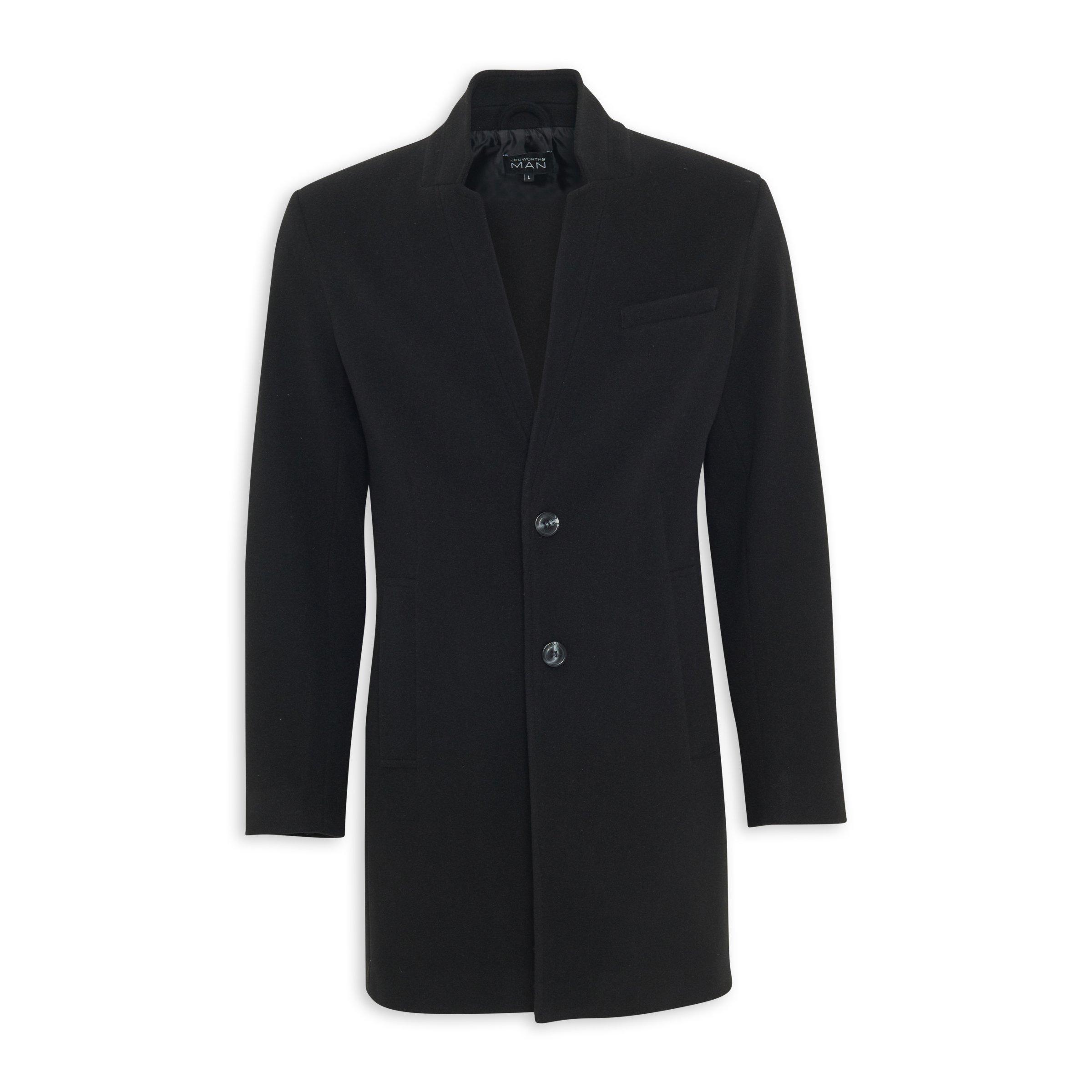 Black Notch Collar Coat (3048439) | Truworths Man