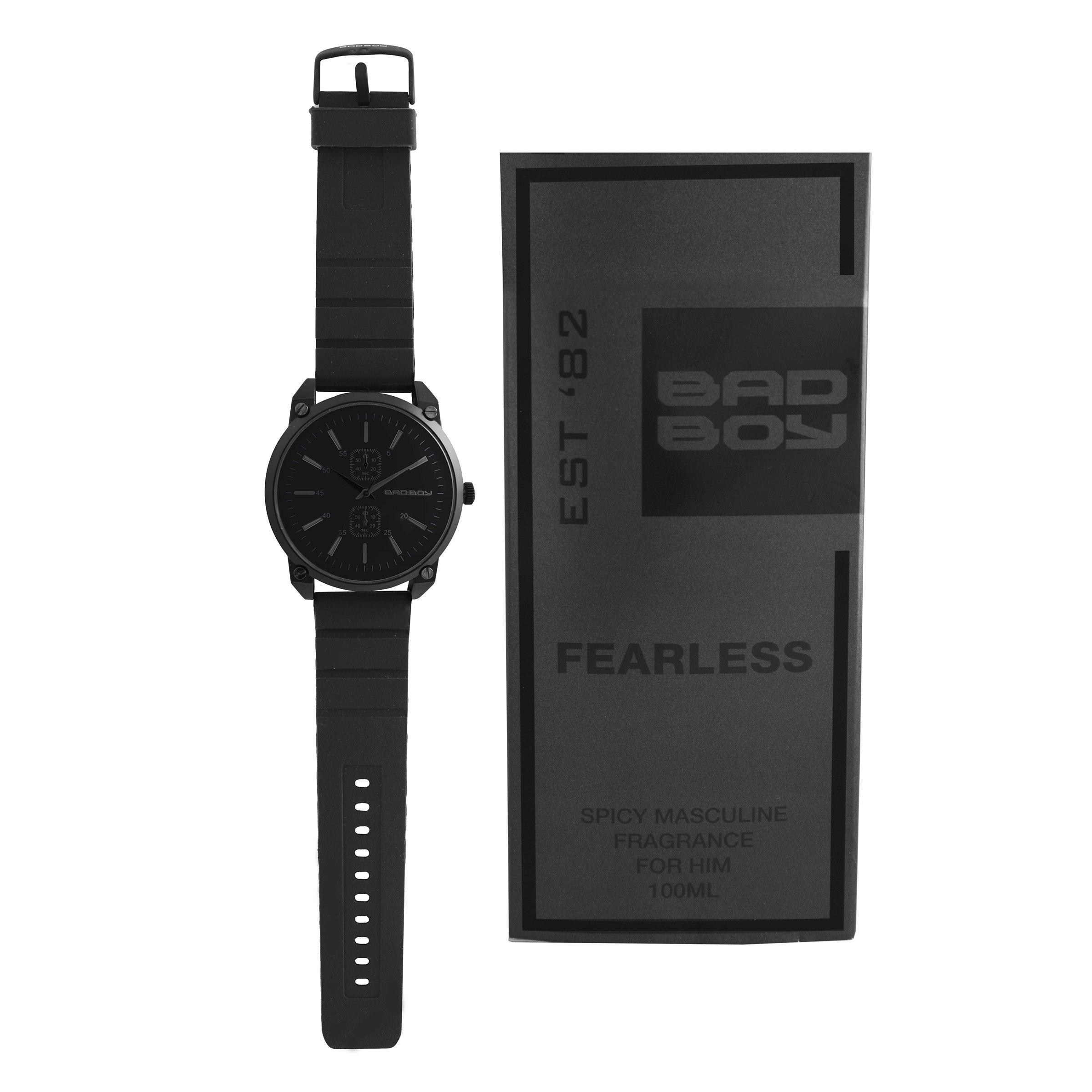 Black Fearless Watch & Fragrance Set (3073108) | Bad Boy