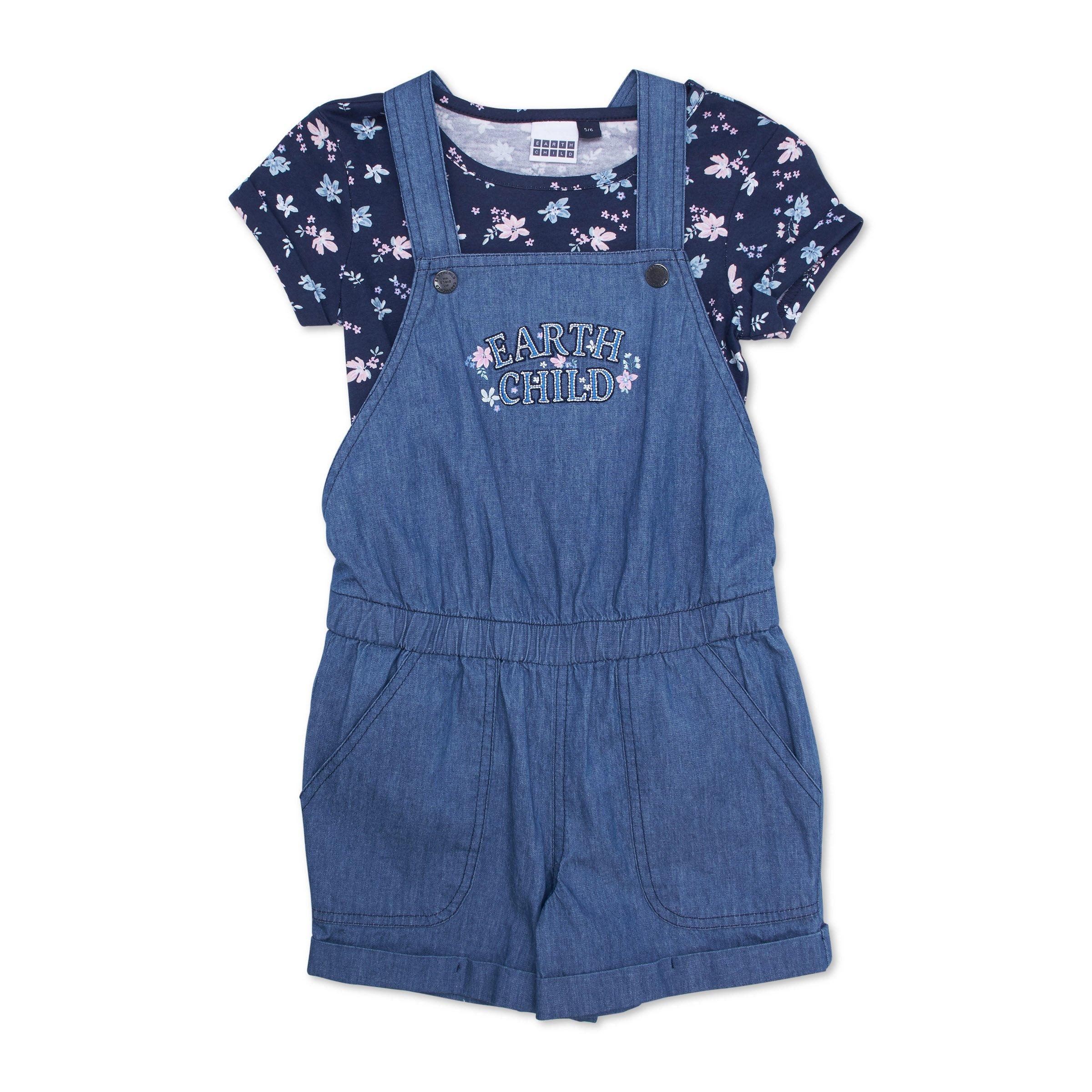 Kid Girl Denim Dungaree Set (3074947) | Earthchild