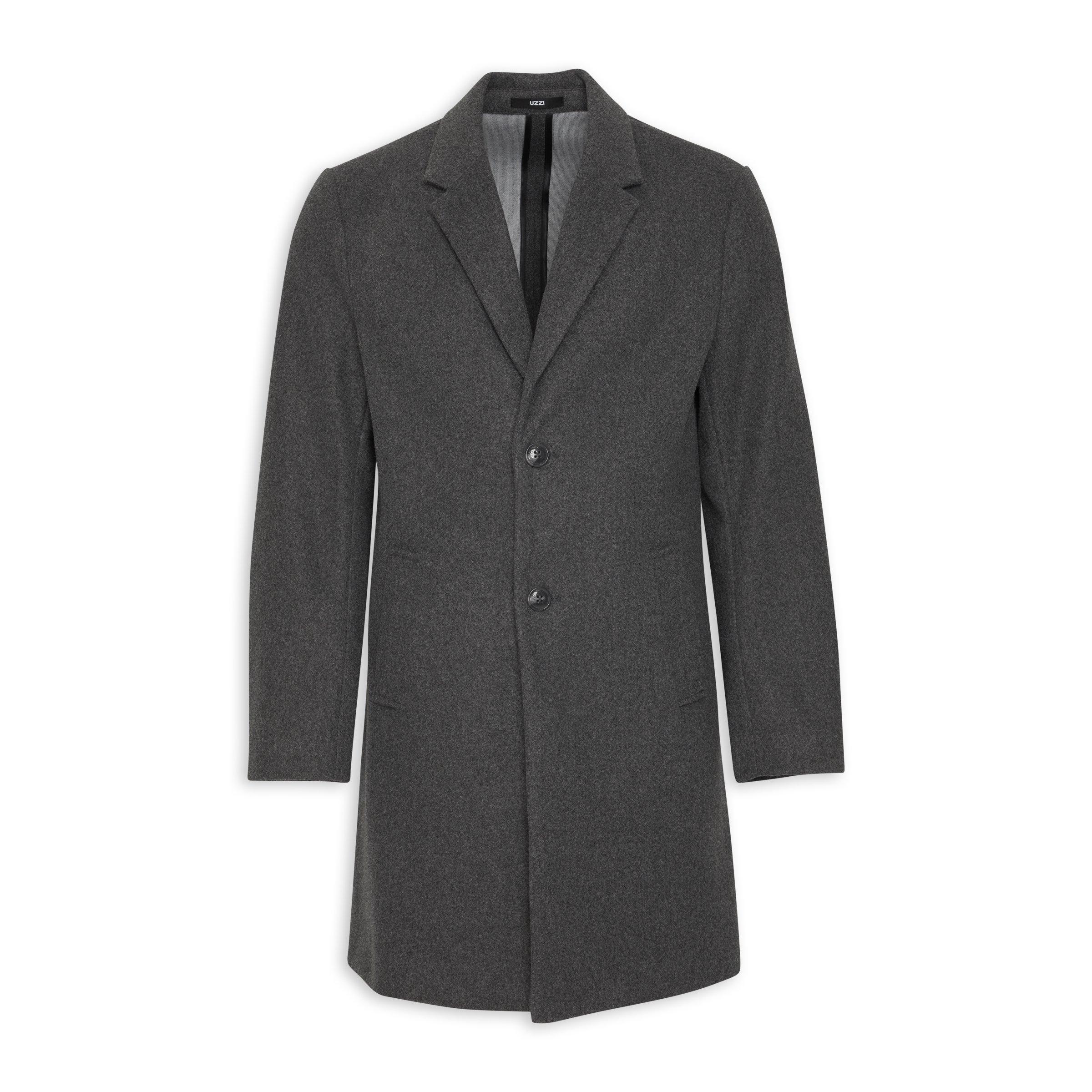 Charcoal Melton Coat (3088637) | UZZI