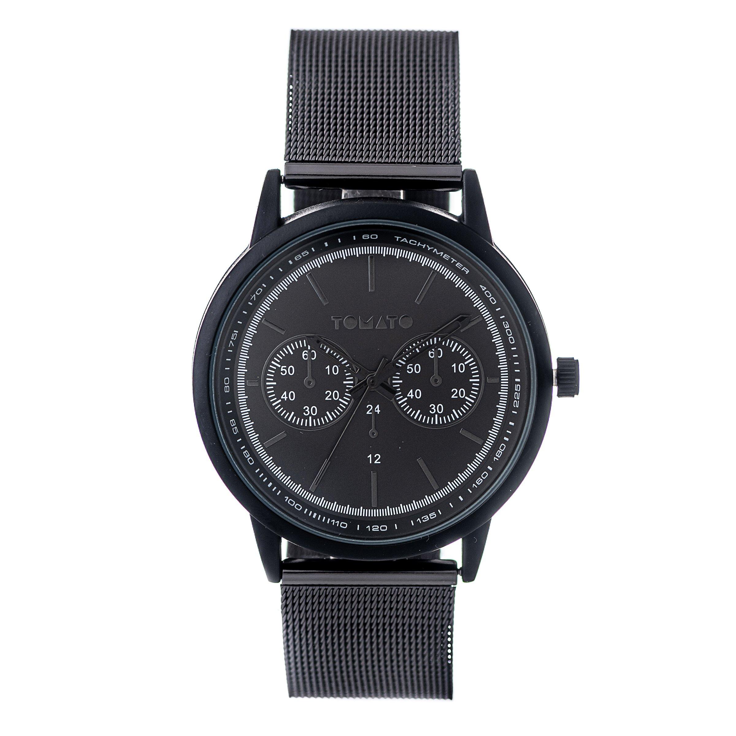 Black Mesh Chrono Watch (3092598) | Tomato