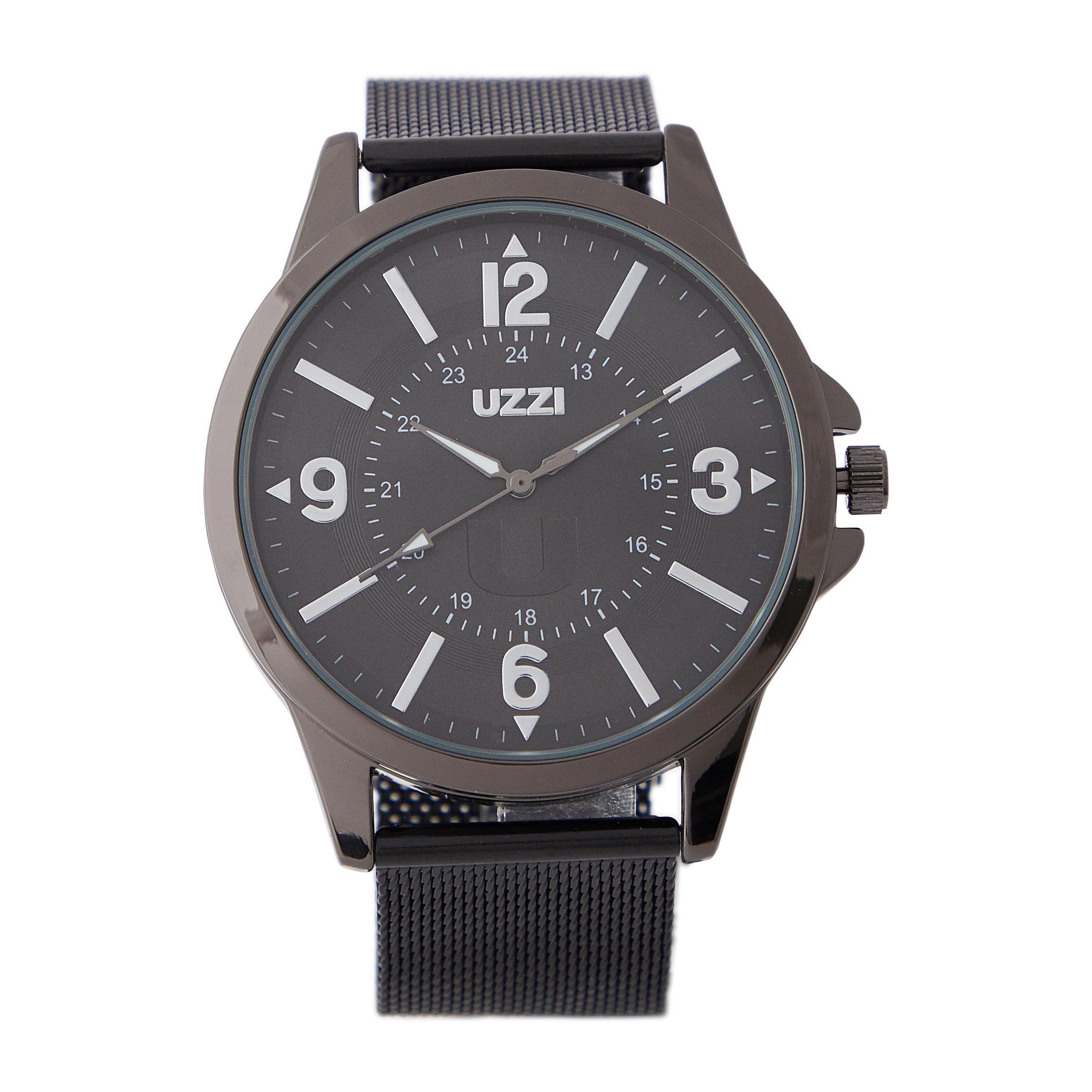 Black and Silver Mesh Watch (3093530) | UZZI