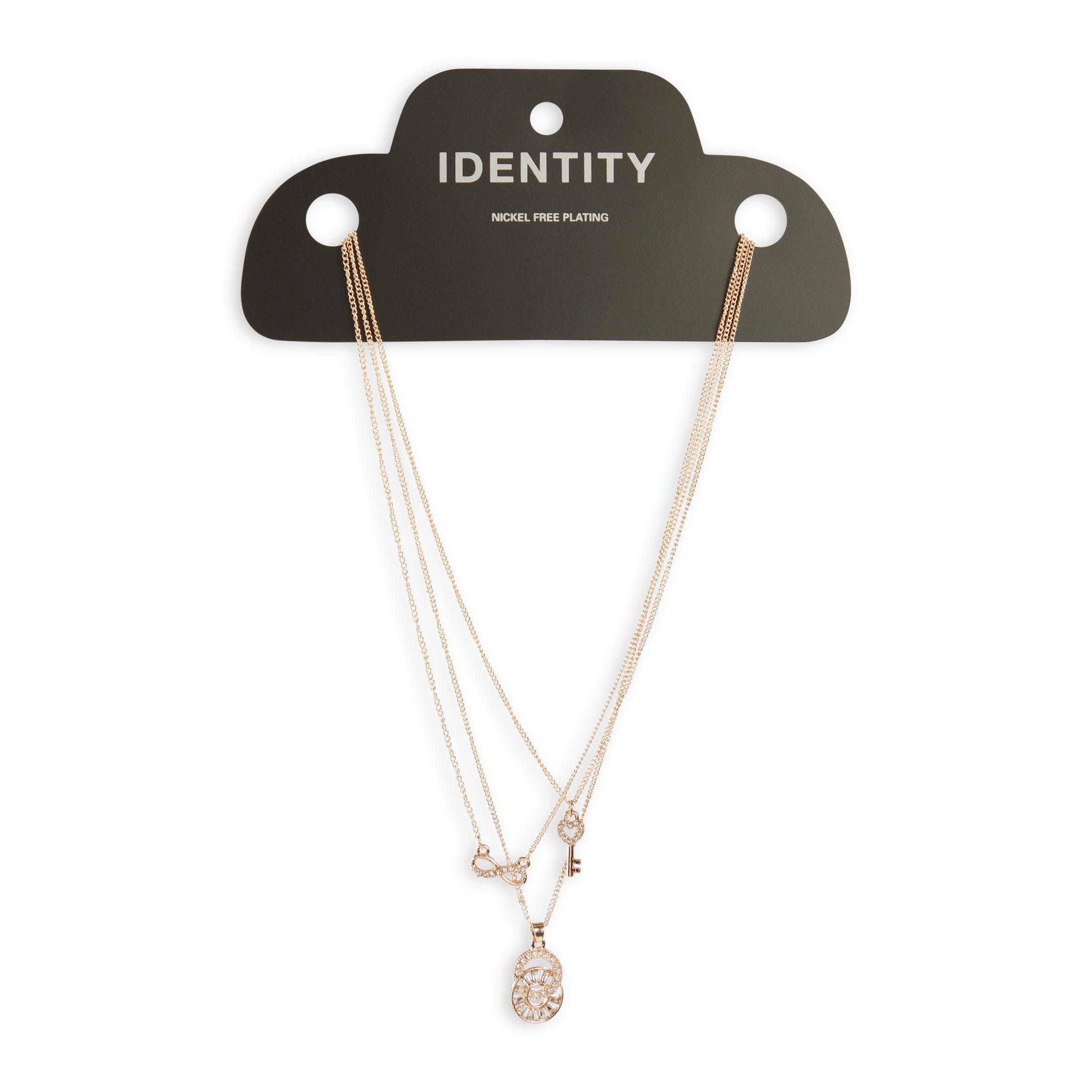Rose Gold Layered Necklace Set (3097824) | Identity