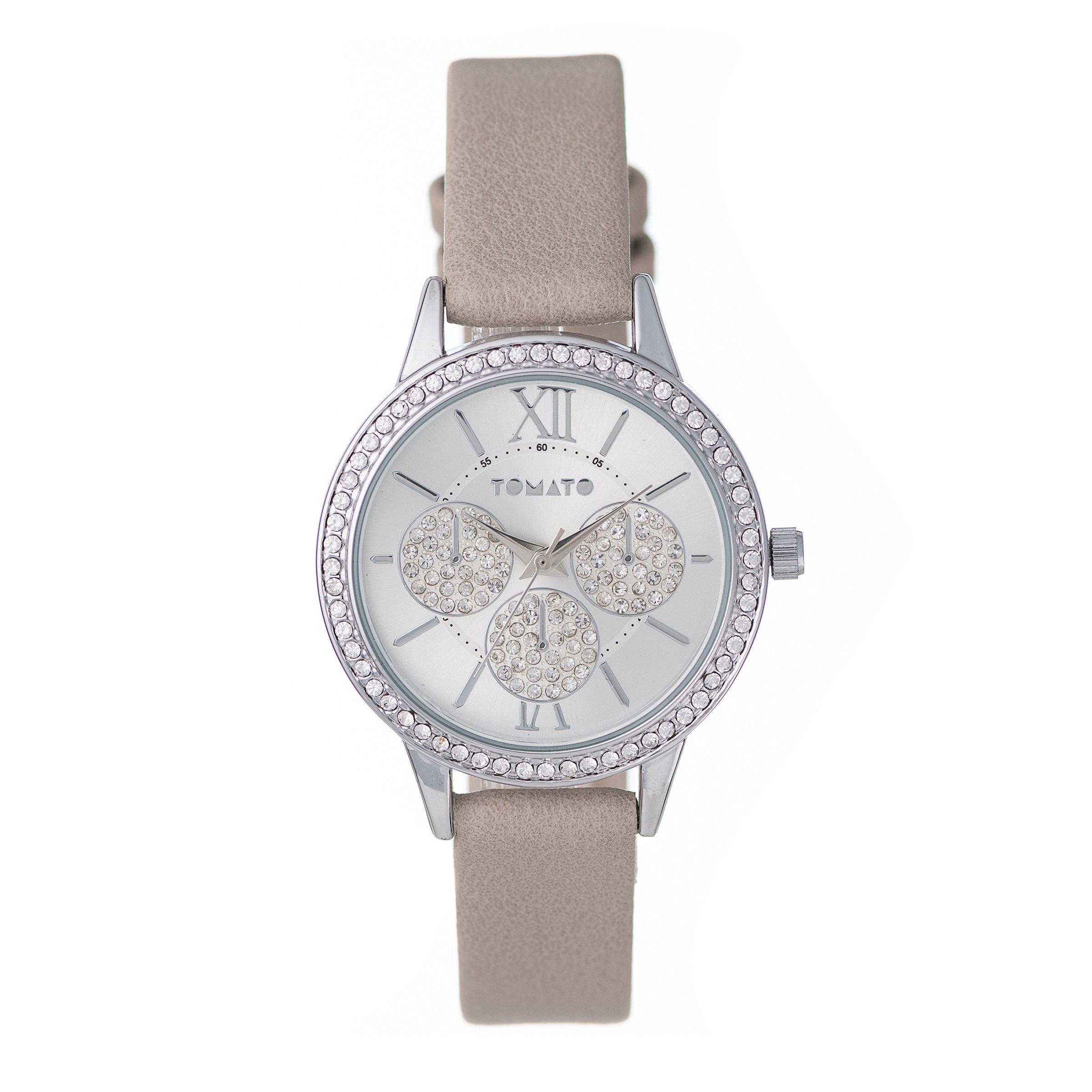 Silver Mini Dial Grey PU Watch (3098807) | Tomato