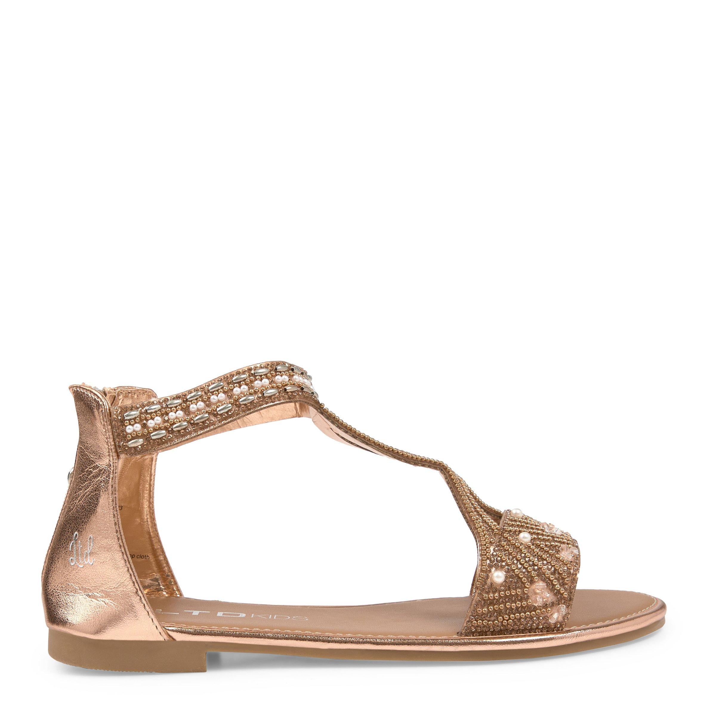 Girls Gold Full Coverage Sandals (3105378) | LTD Kids