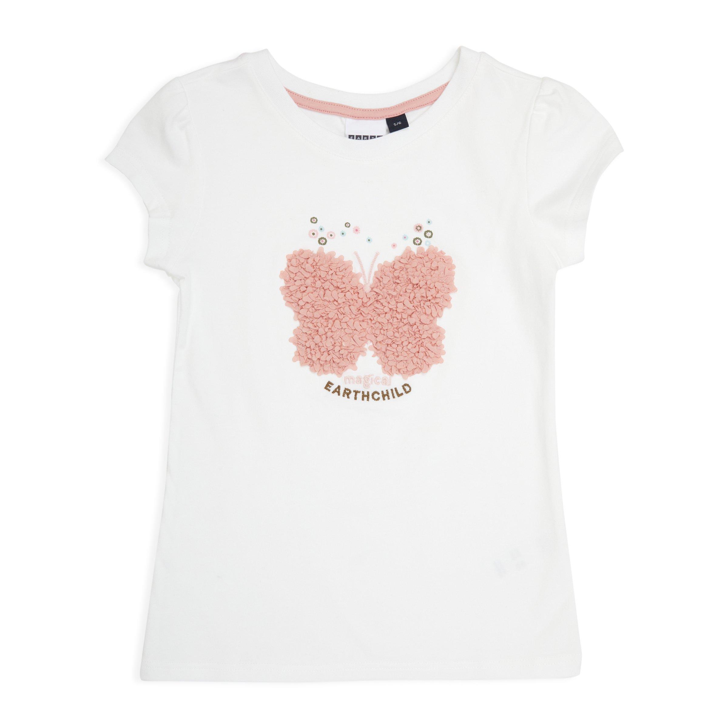 Kid Girl White Butterfly Top (3105521) | Earthchild