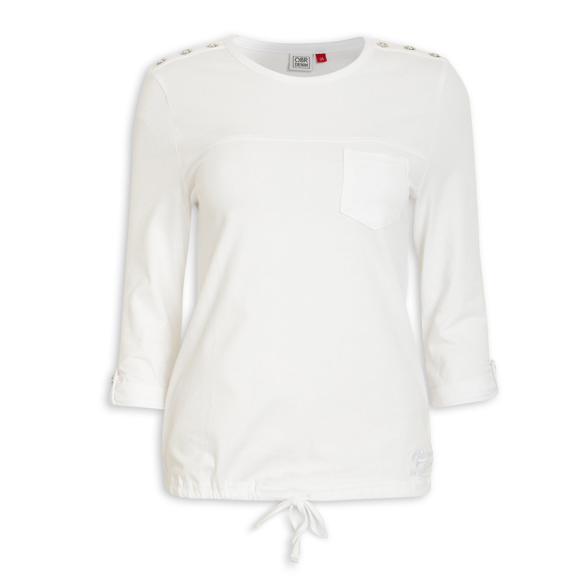 White Drawcord Blouson Top (3109054) | OUTBACK RED