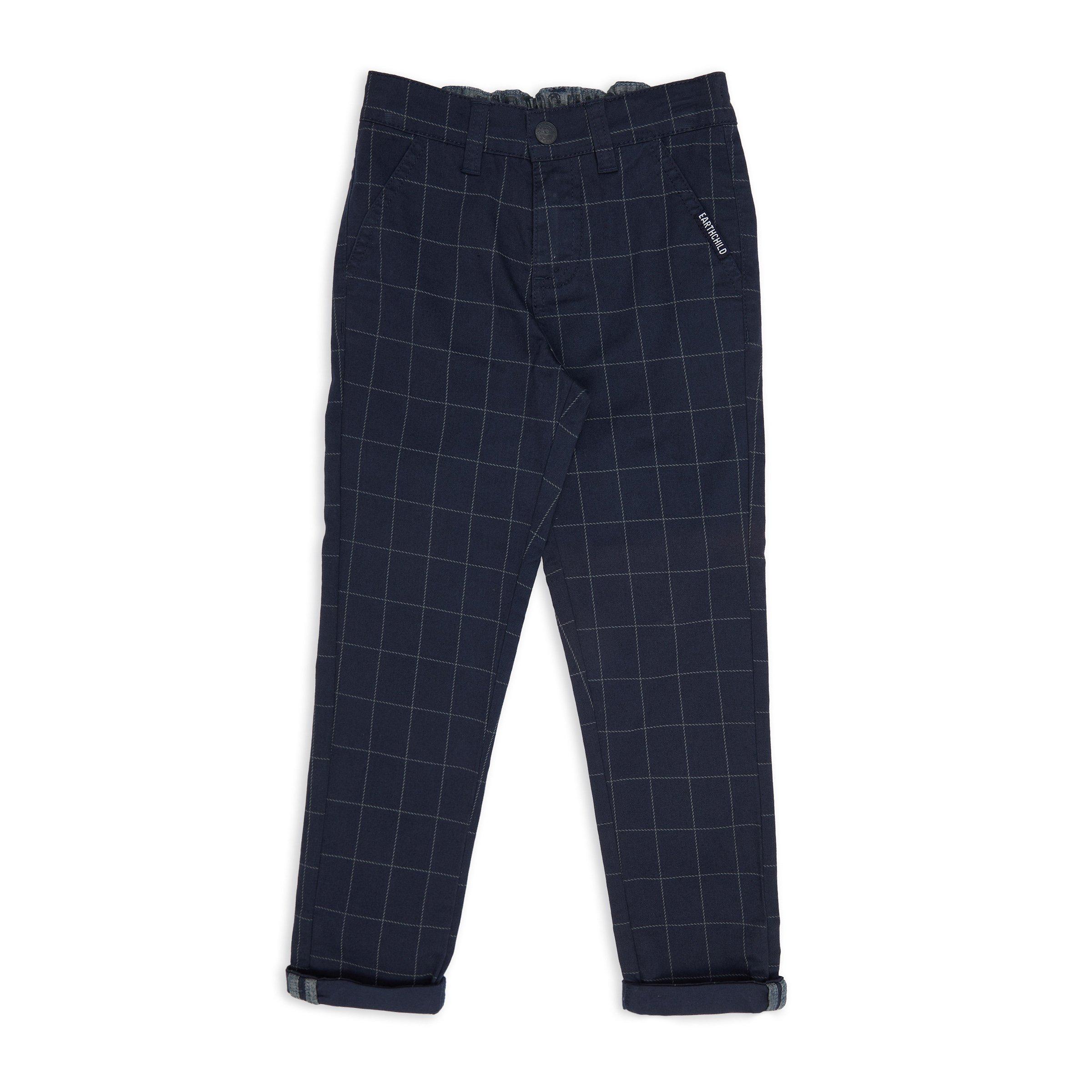 Kid Boy Navy Check Chino (3110125) | Earthchild