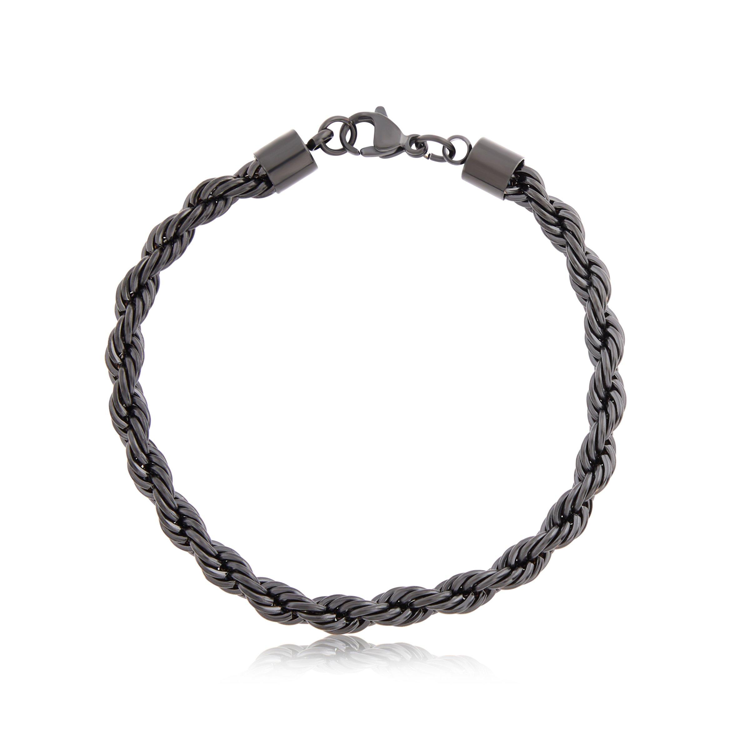 Black Rope Bracelet (3110678) | Stainless Steel