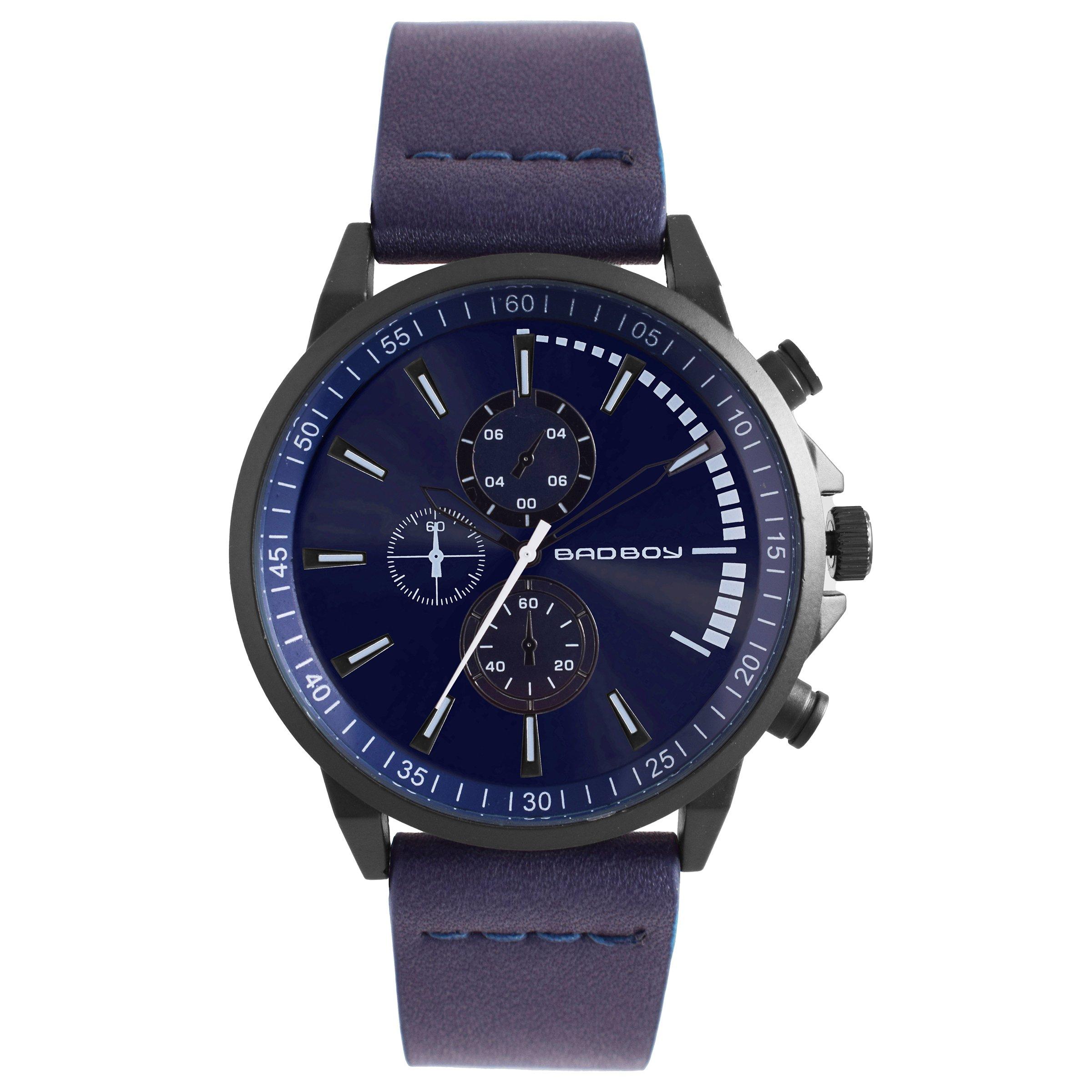 Navy PU Leather Watch (3111741) | Bad Boy