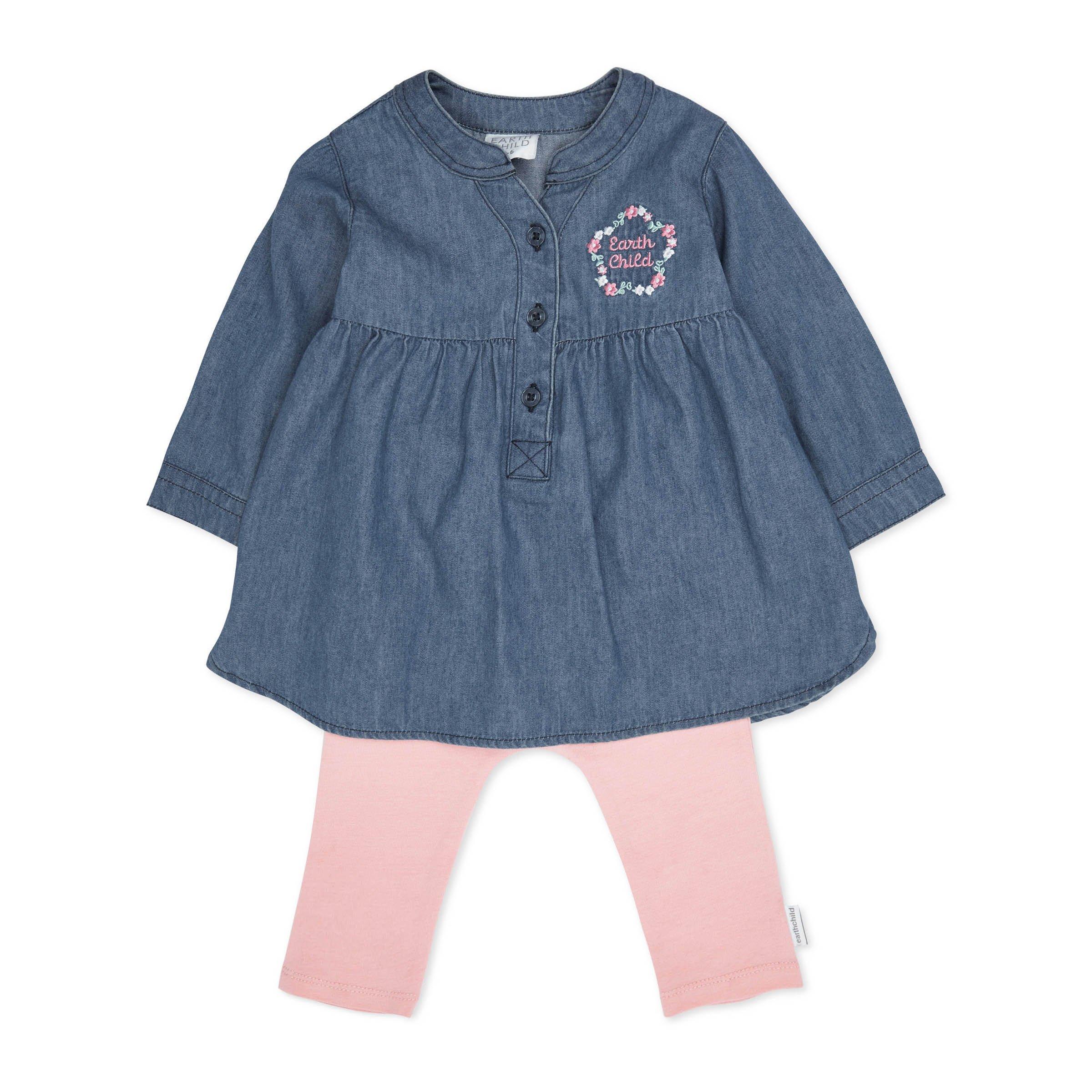 Baby Girl Indigo Denim Tunic Set (3113301) | Earthchild