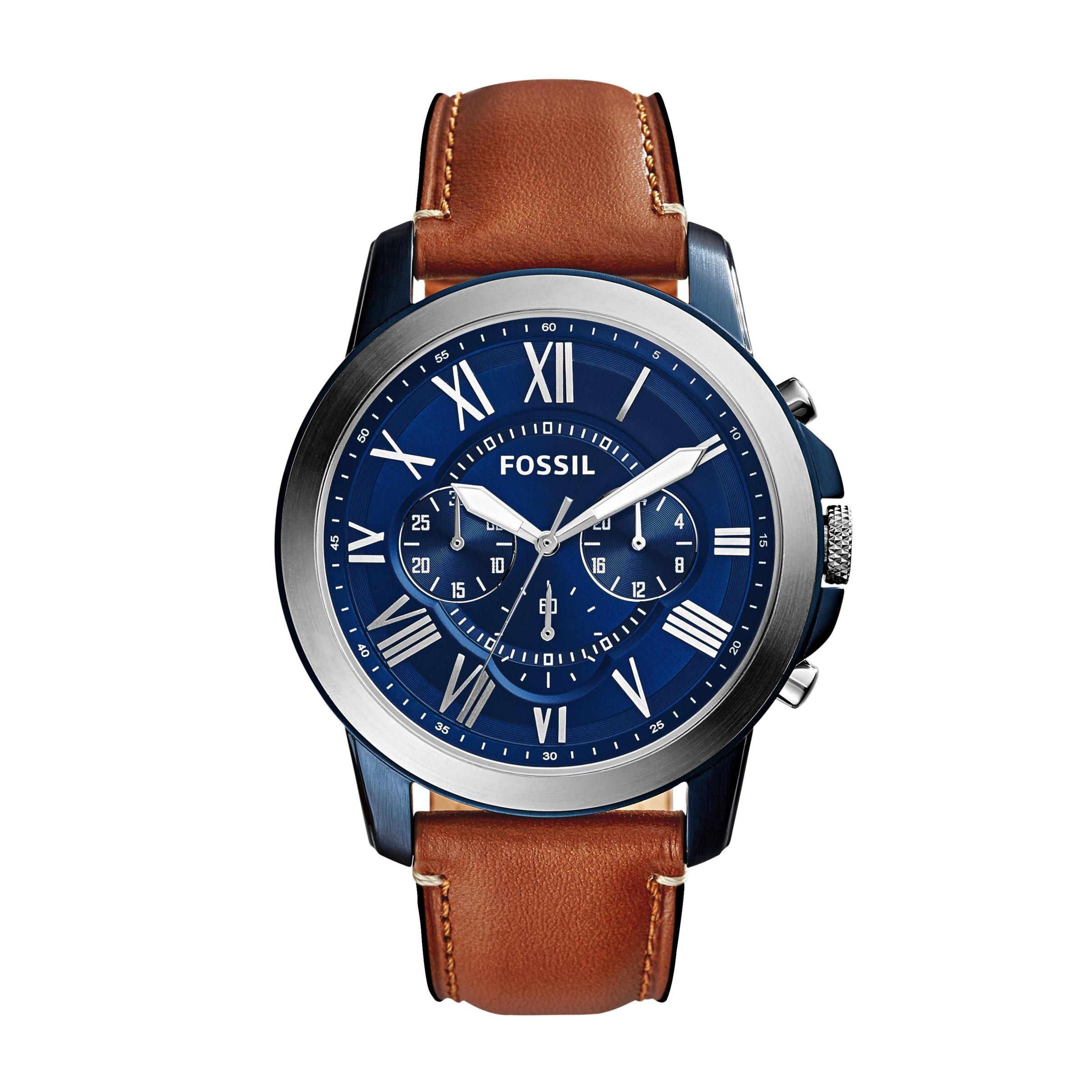 Tan Grant Leather Chronograph Watch (3113489) | Fossil