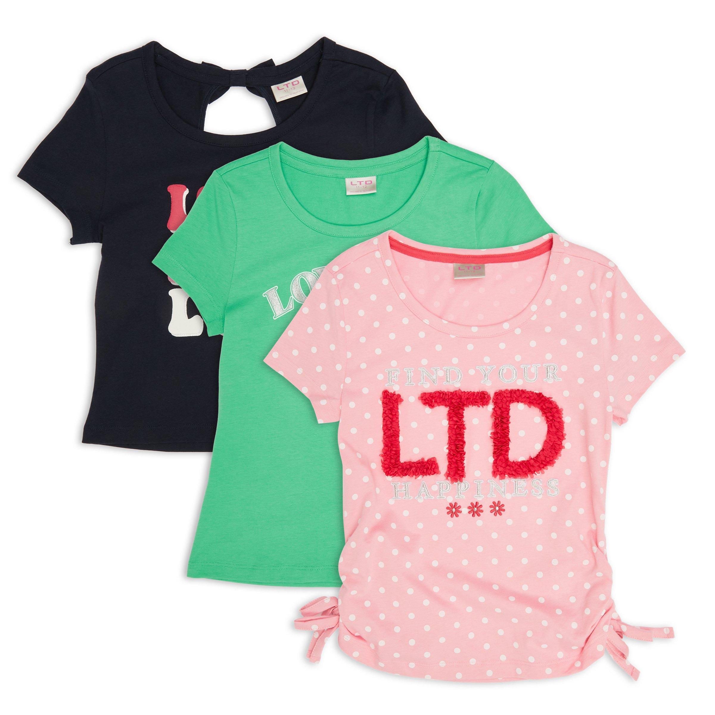 3-pack Girls T-shirts (3115814) | LTD Kids