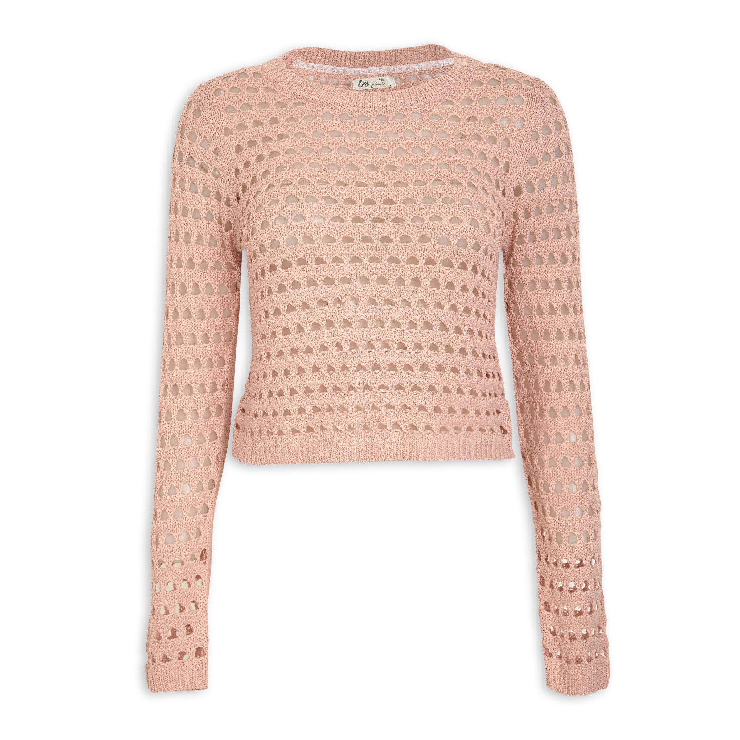 Pink Openwork Knit Top (3117513) | TRS