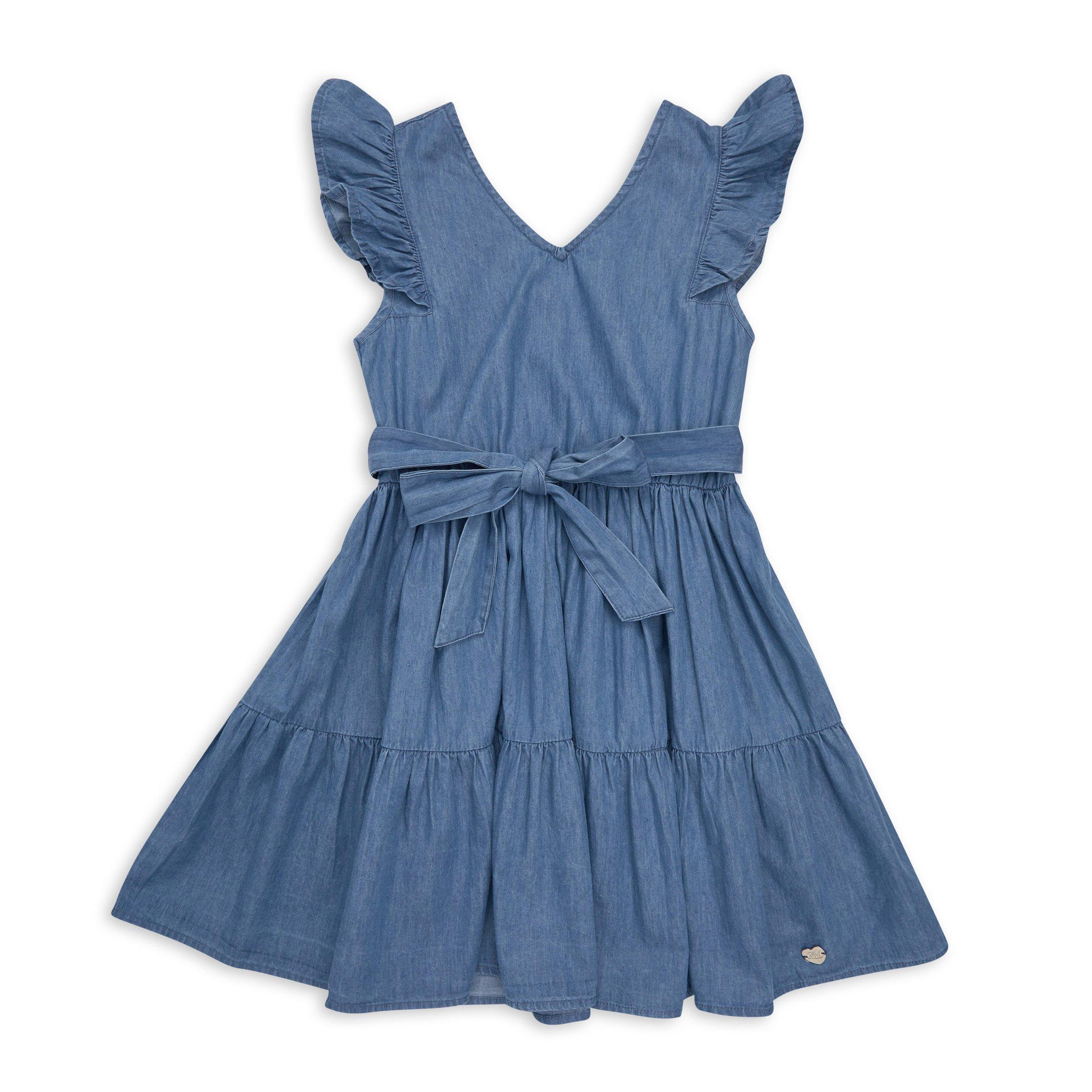 Girls Indigo Tiered Denim Dress (3118009) | LTD Kids