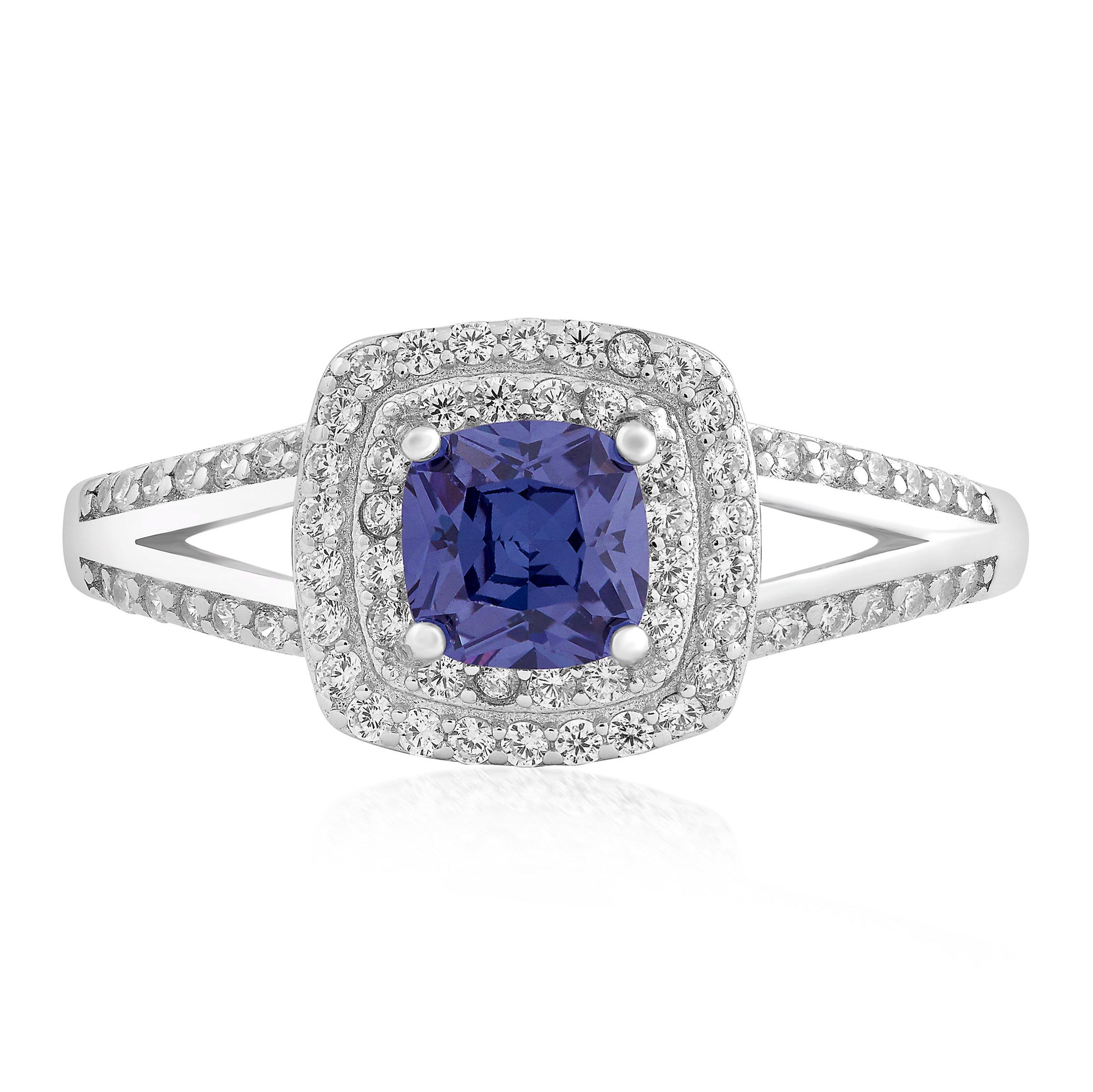 Blue Cushion Ring (3118951) | Sterling Silver