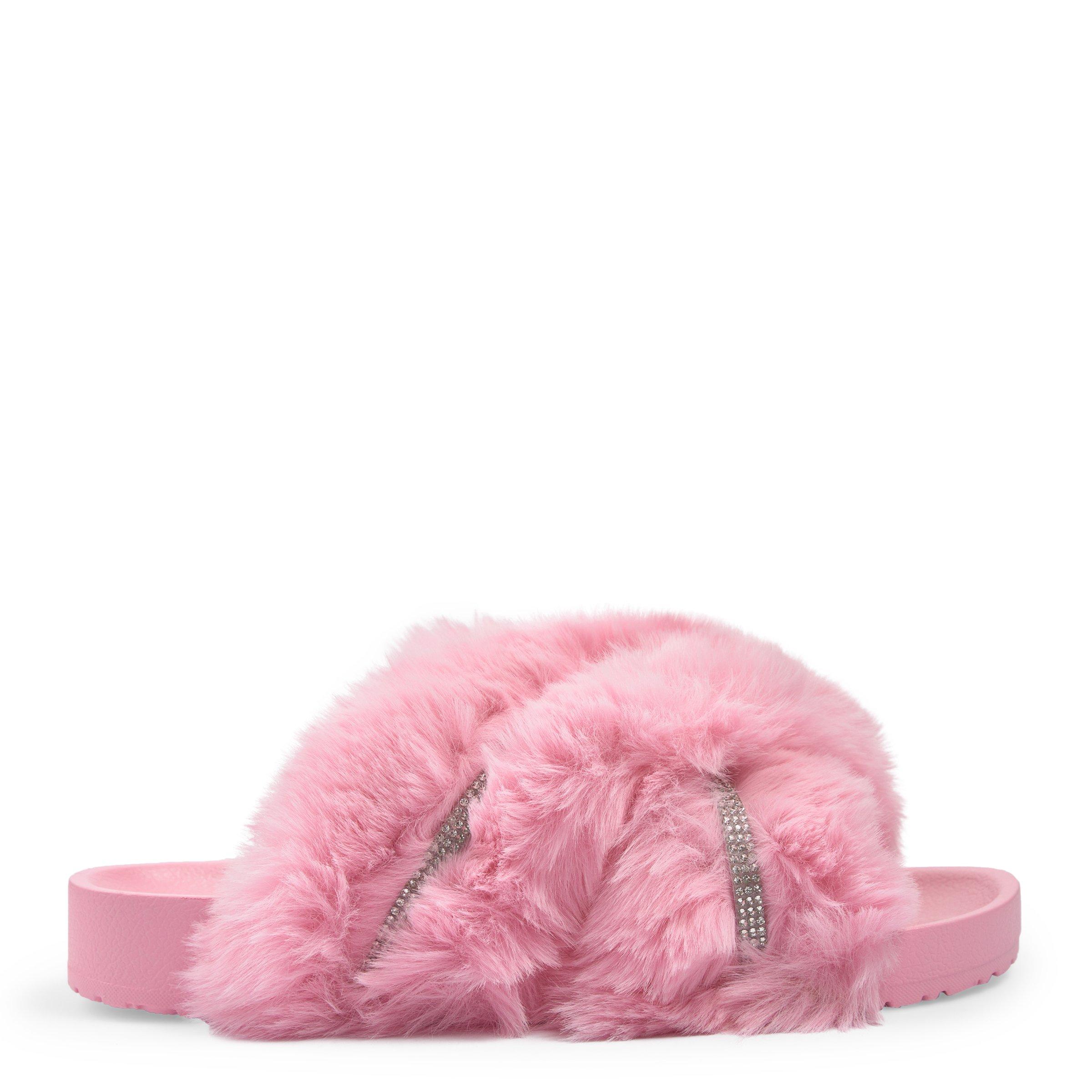 Pink Plush Crossover Slippers (3119182) | Peep