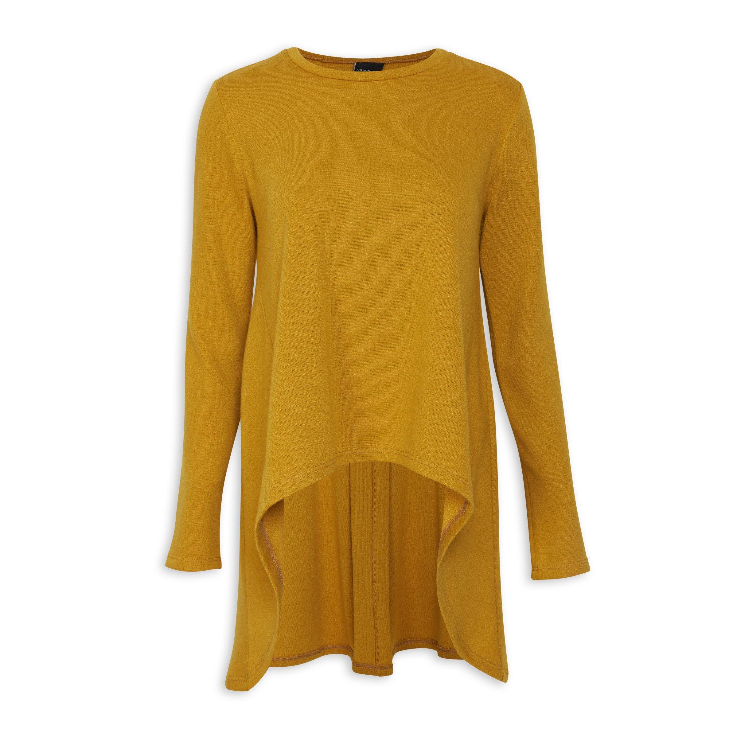 Mustard Dipped Back Tunic Top (3119191) | Truworths