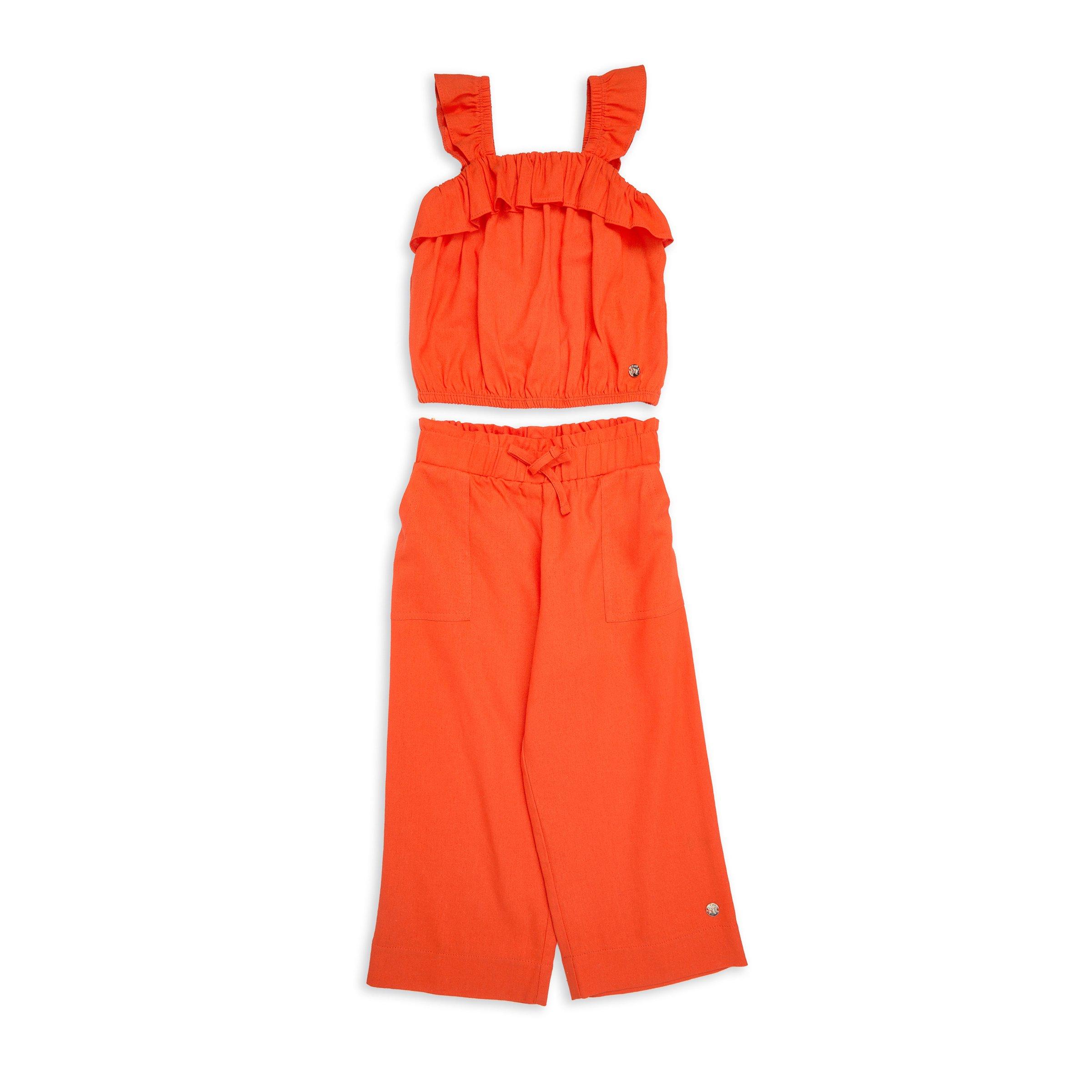Kid Girl Orange Top & Pants Set (3119262) | LTD Kids