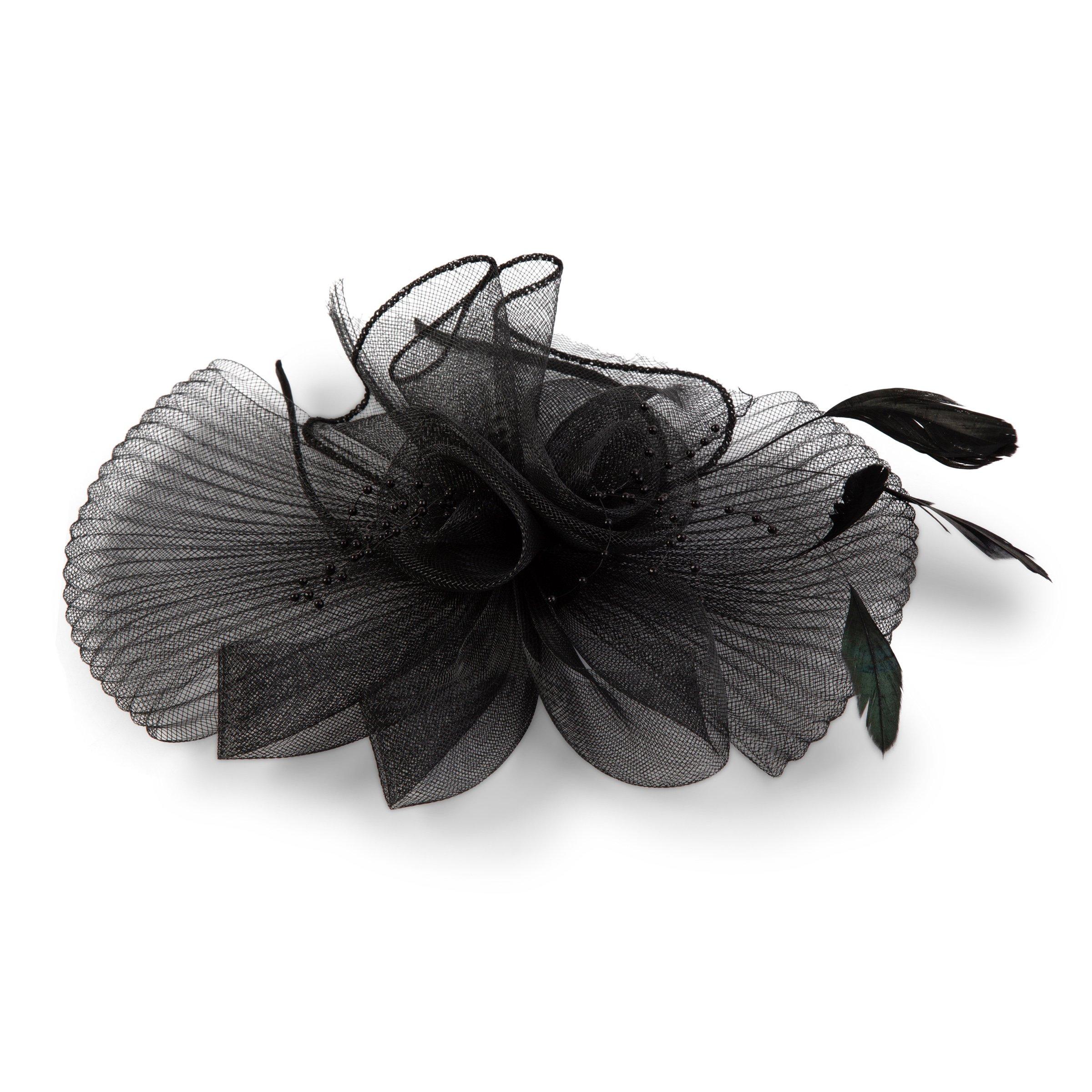 Black Pleated Fascinator (3120403) | Identity