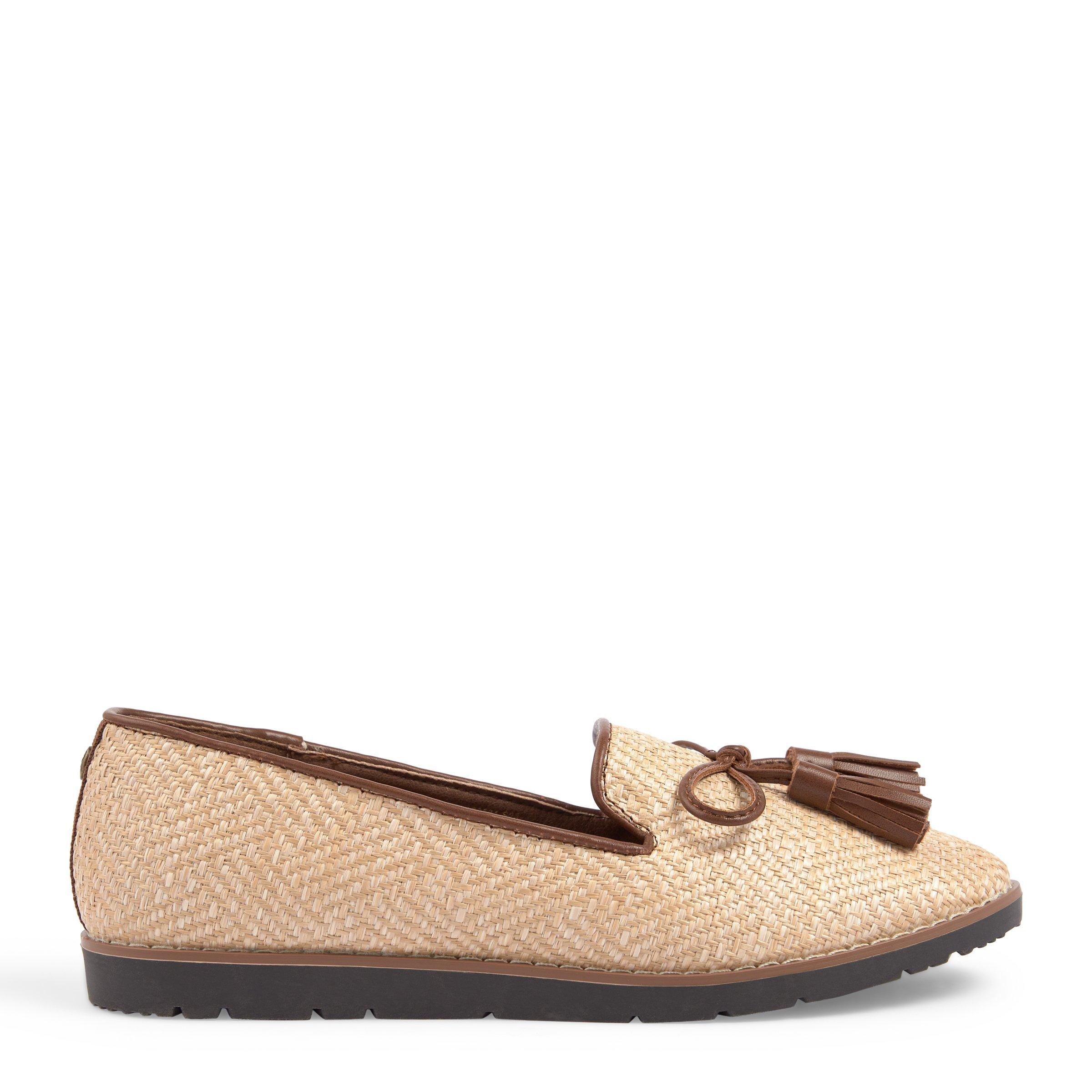 Neutral Raffia Slip On Loafer (3120531) | Ginger Mary