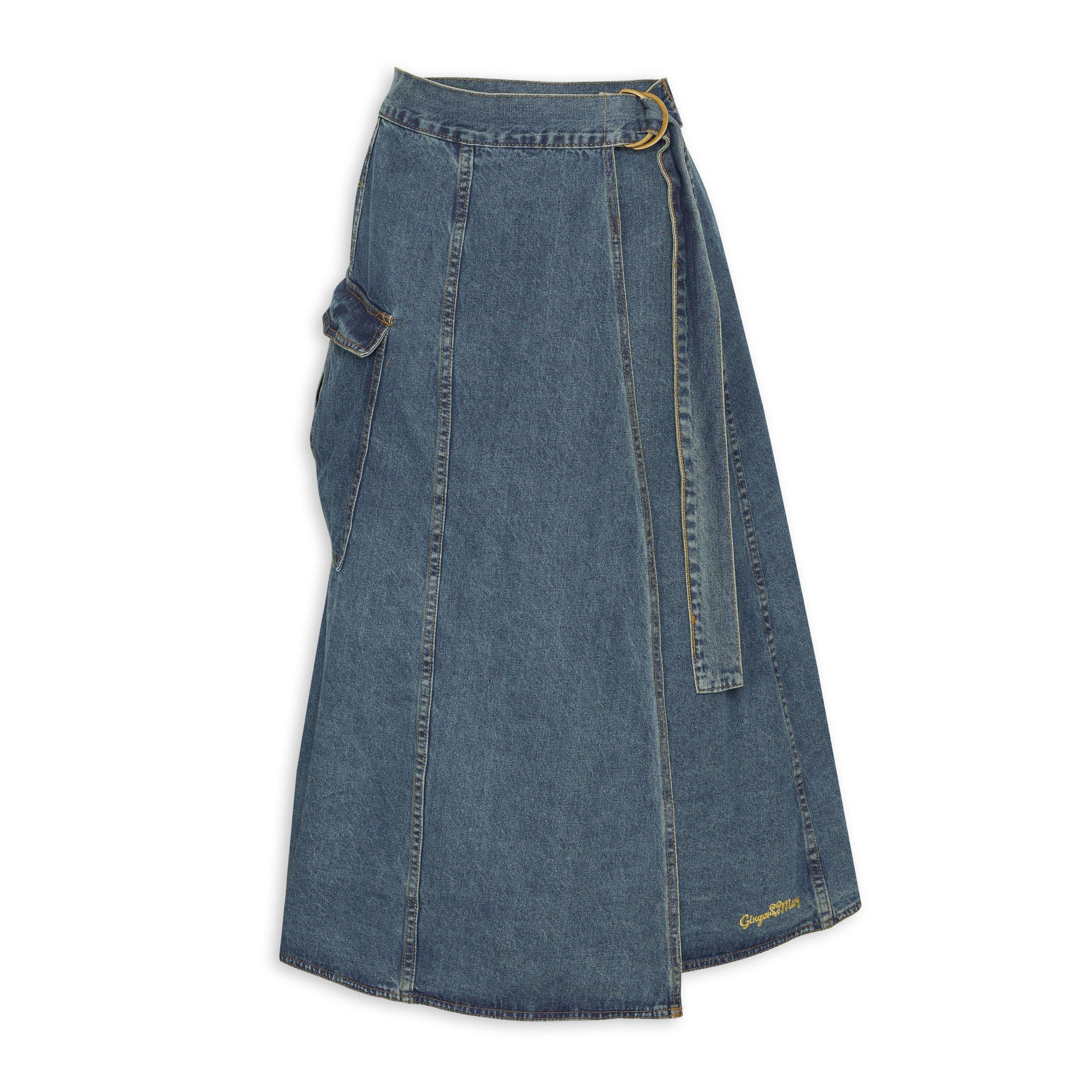 Indigo Wrap Skirt (3121639) | Ginger Mary