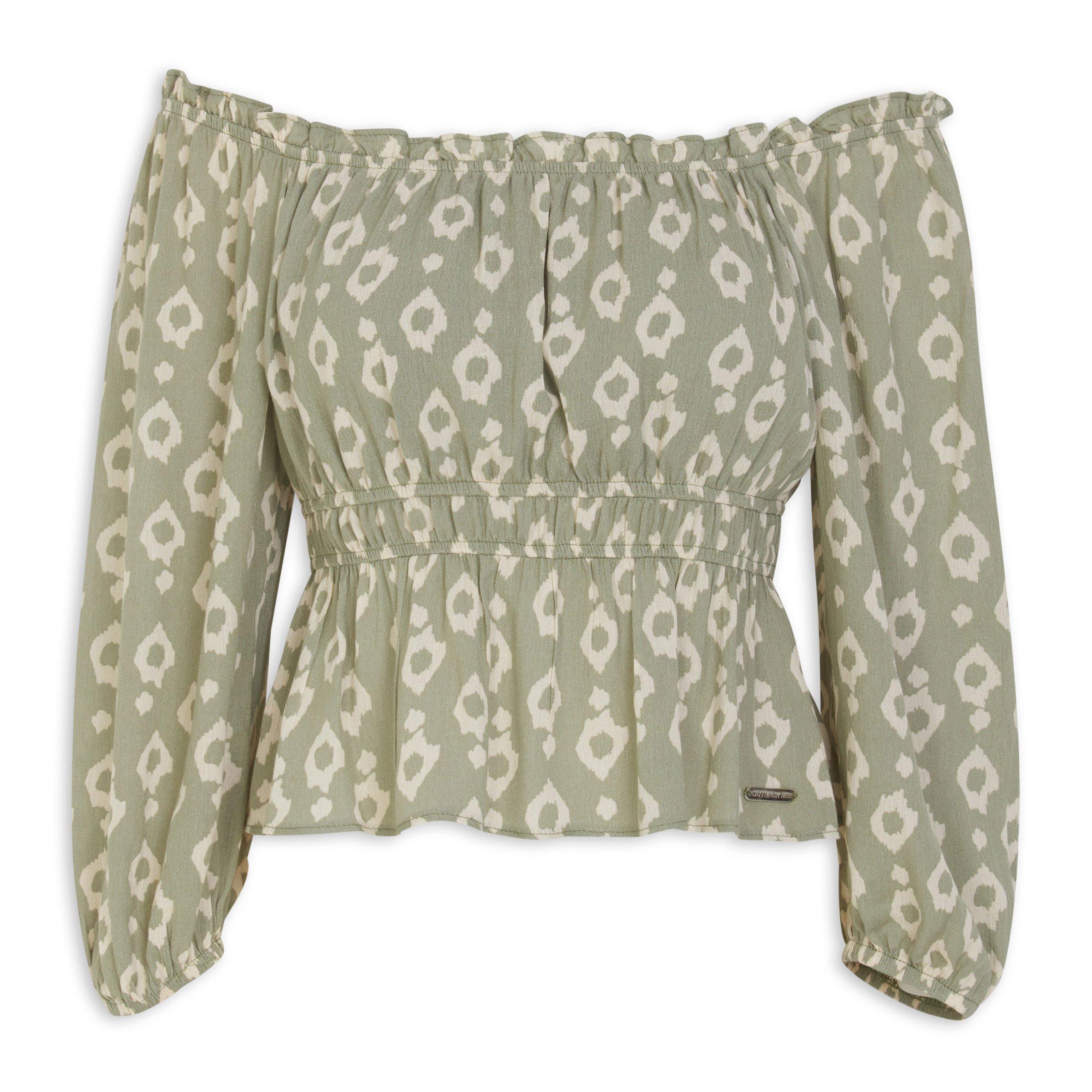 Green Off The Shoulder Top (3123399) | OUTBACK RED