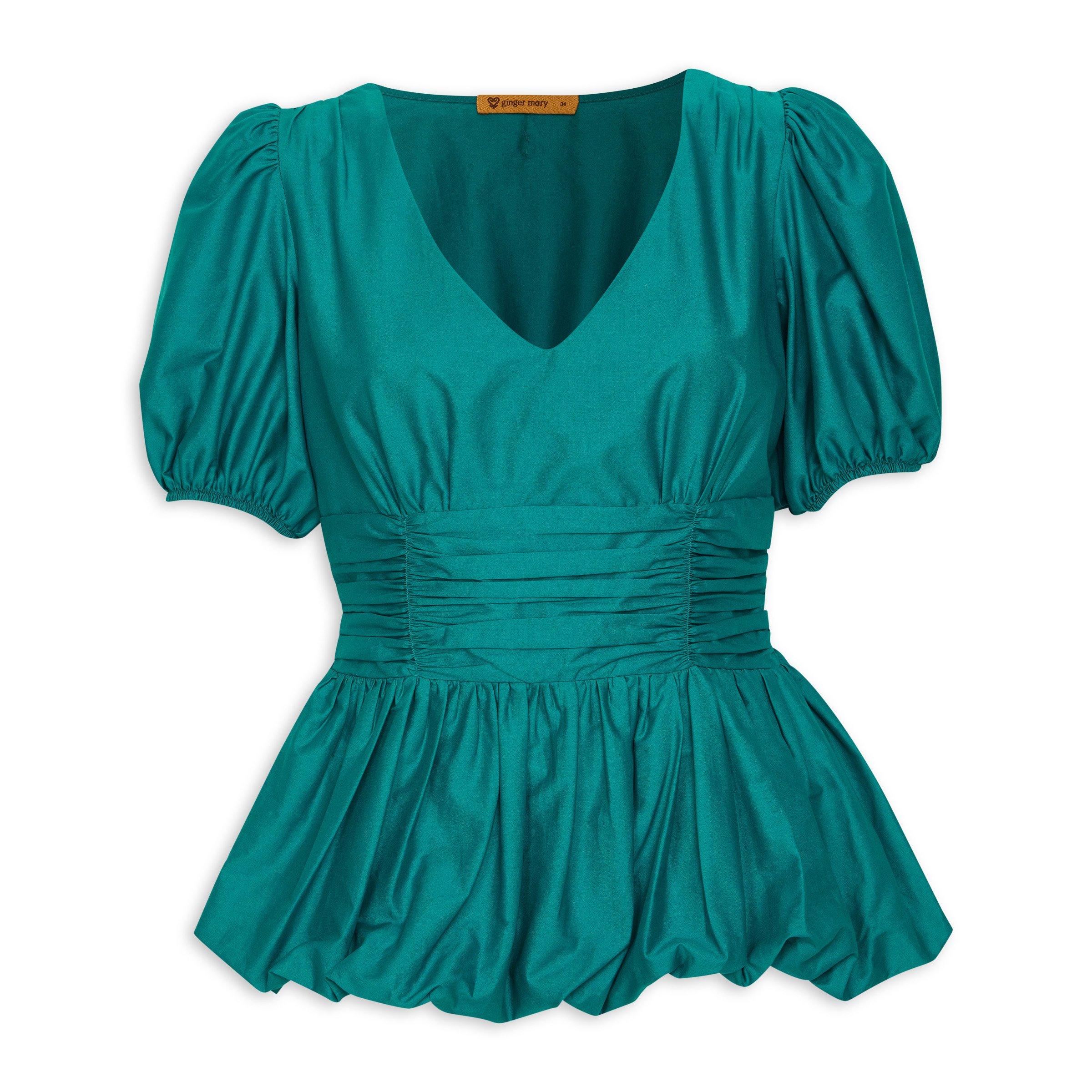 Teal Peplum Top (3124461) | Ginger Mary