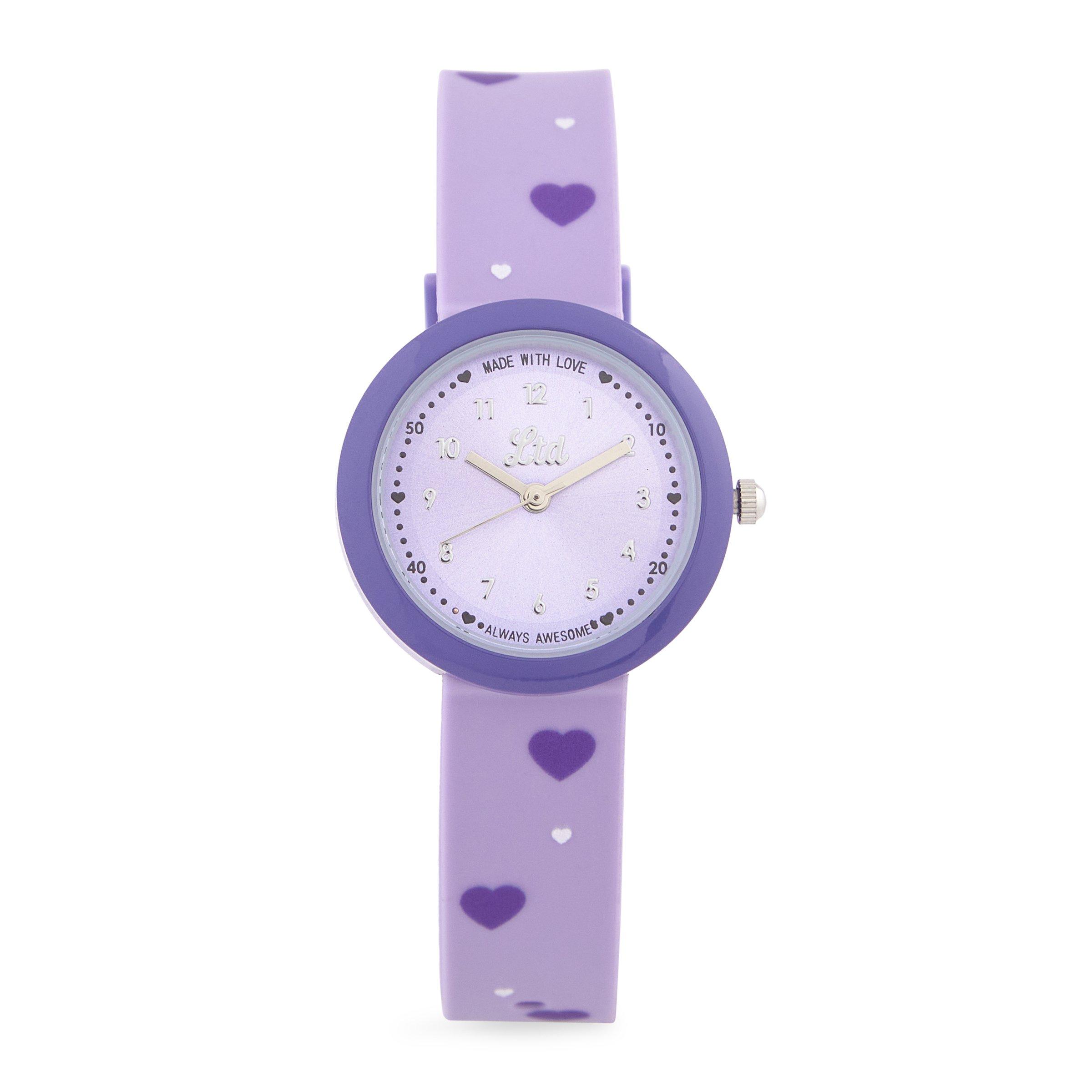 Purple Heart Printed Rubber Kids Watch (3124781) | LTD Kids