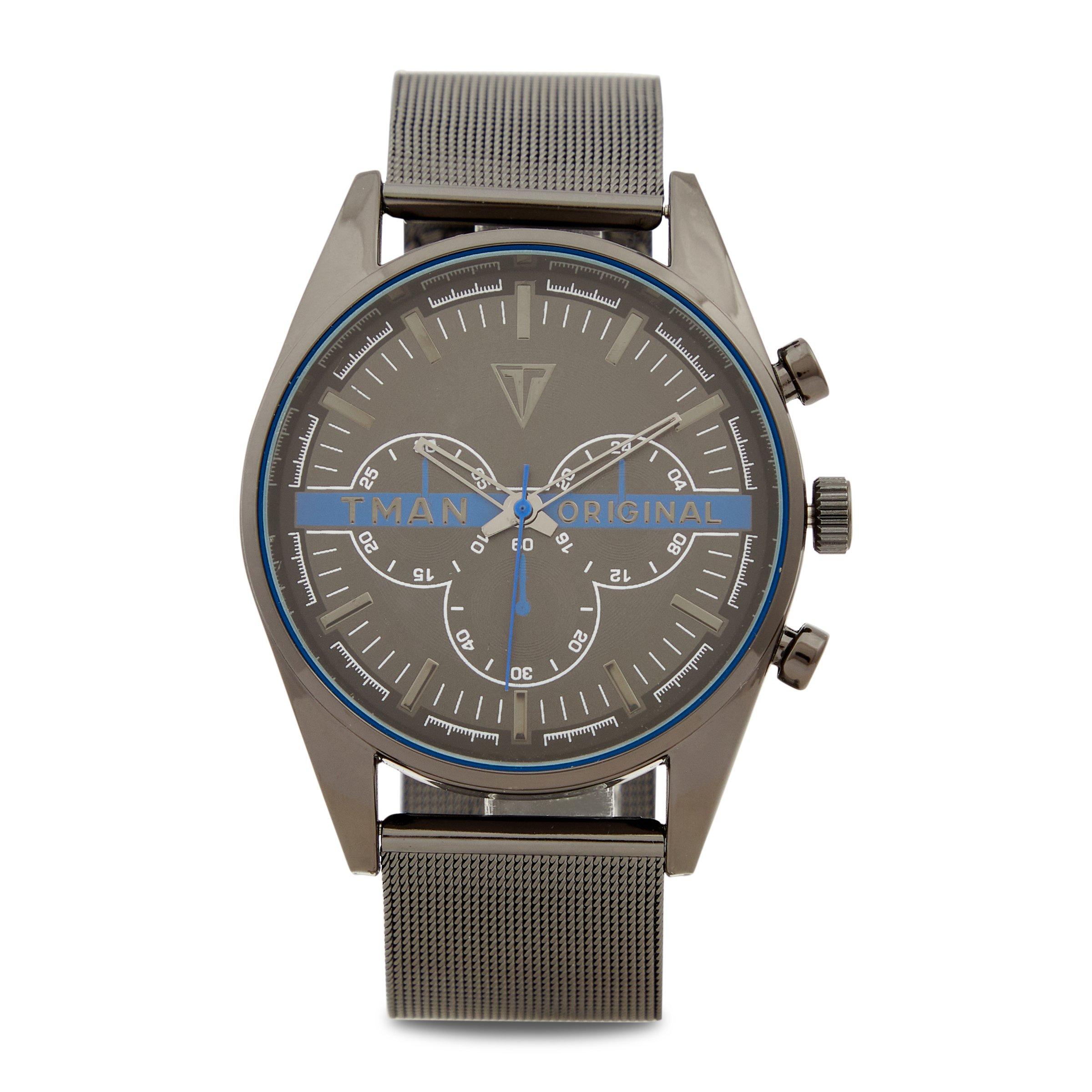 Gun Mesh Blue Dial Accent Watch (3126026) | Truworths Man