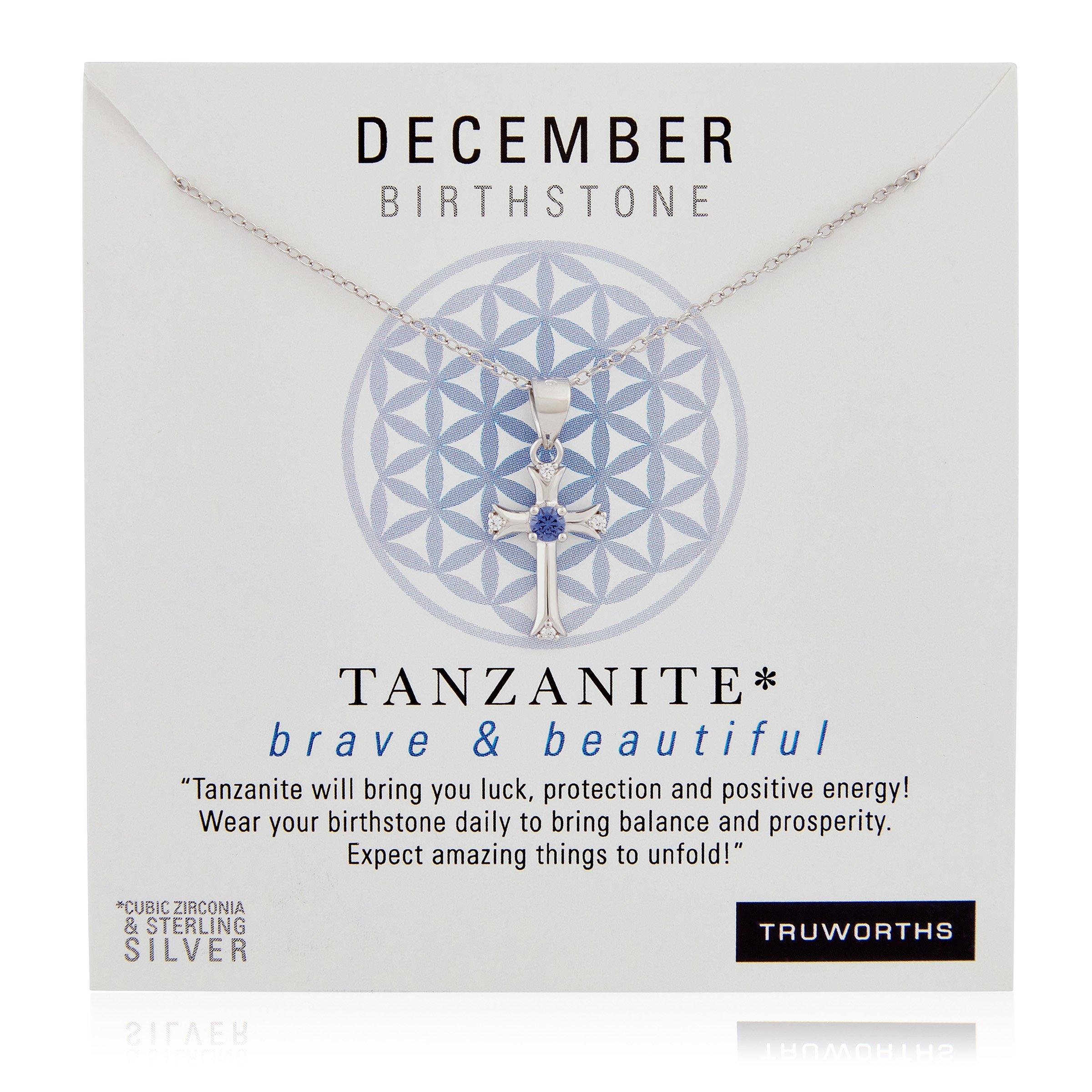 December Birthstone Cross Pedant (3126034) | Sterling Silver